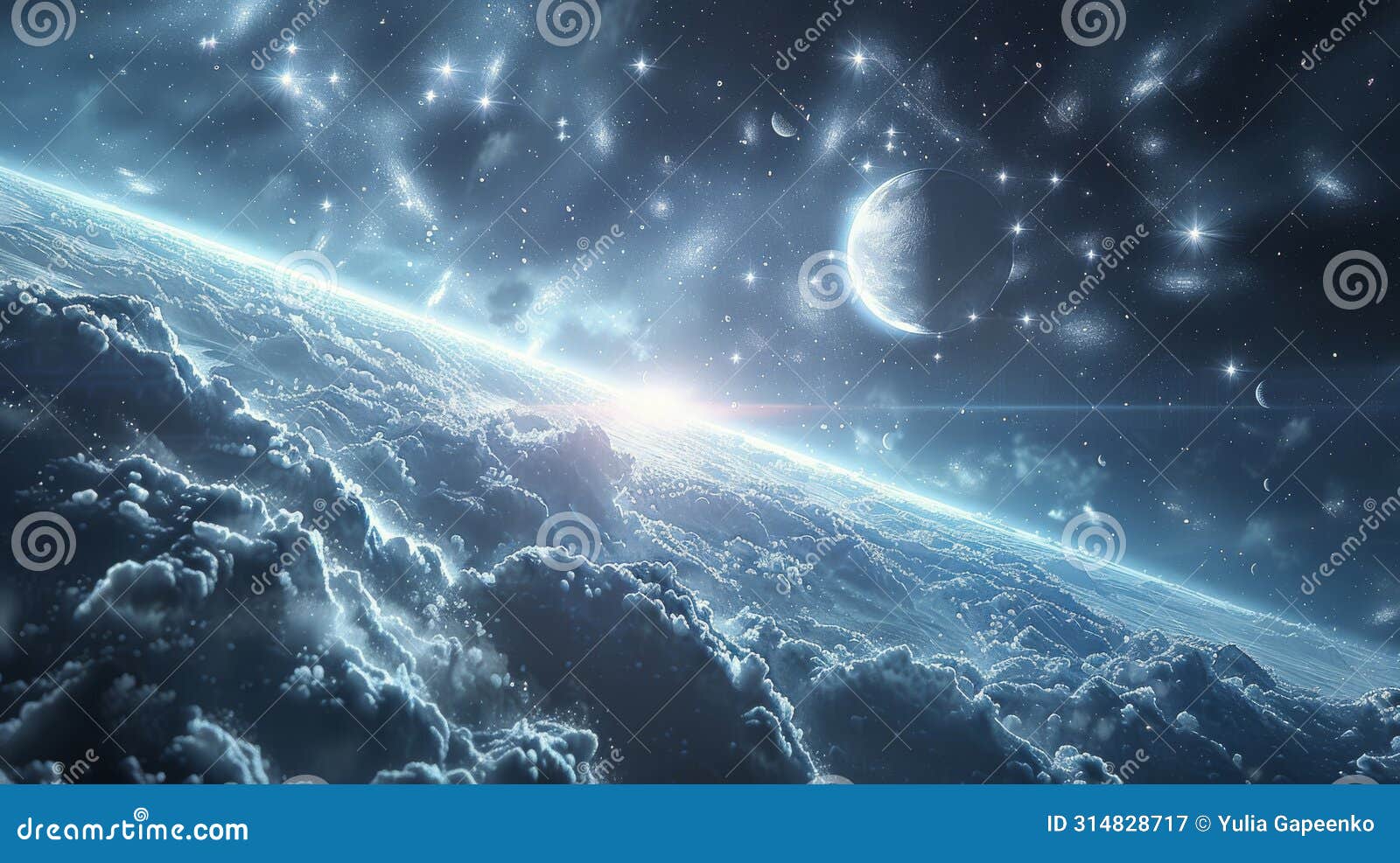 Space Station Surrounded by Planets and Stars Stock Image - Image of ...