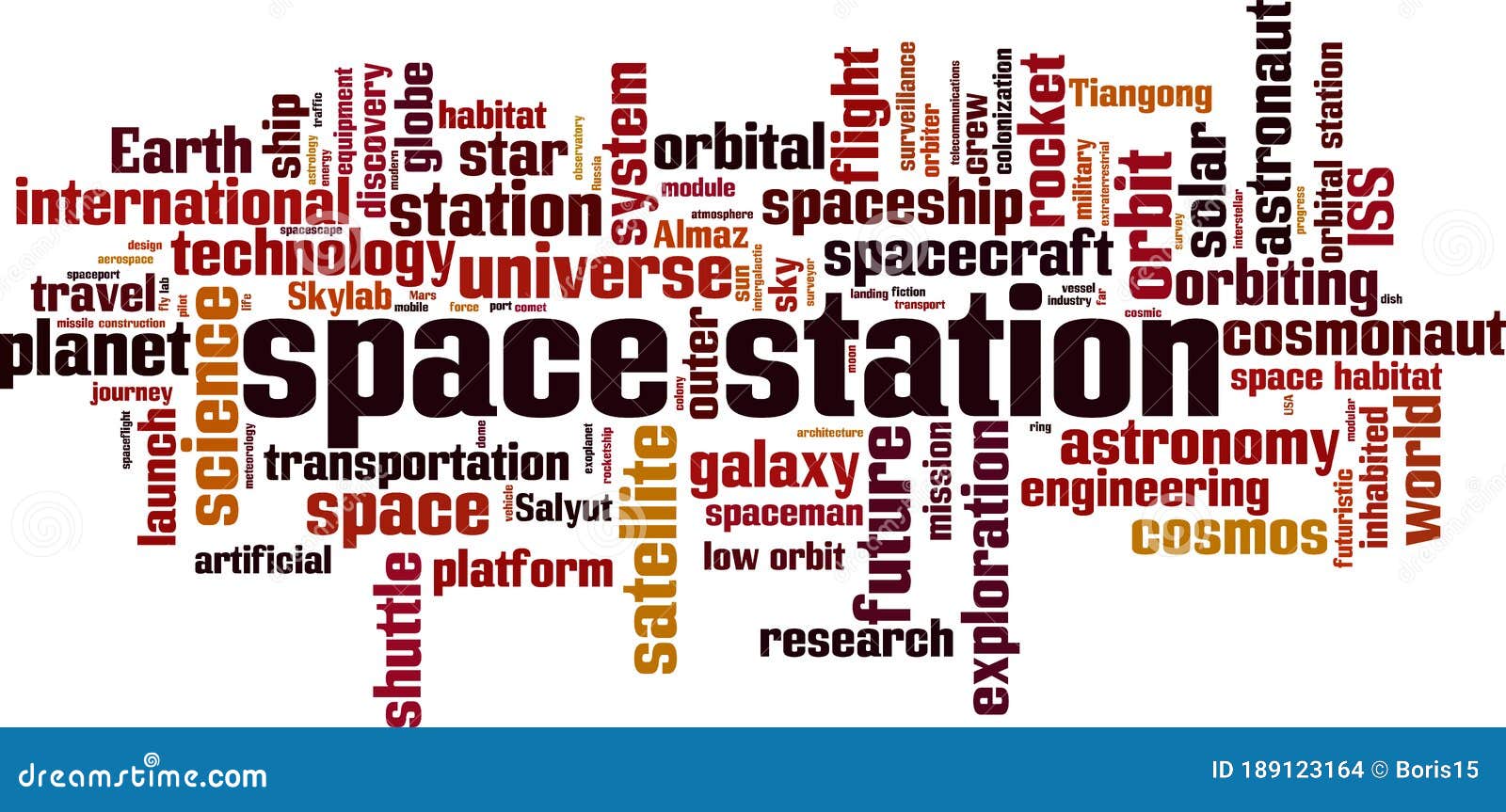 Space station word cloud stock vector. Illustration of vector - 189123164