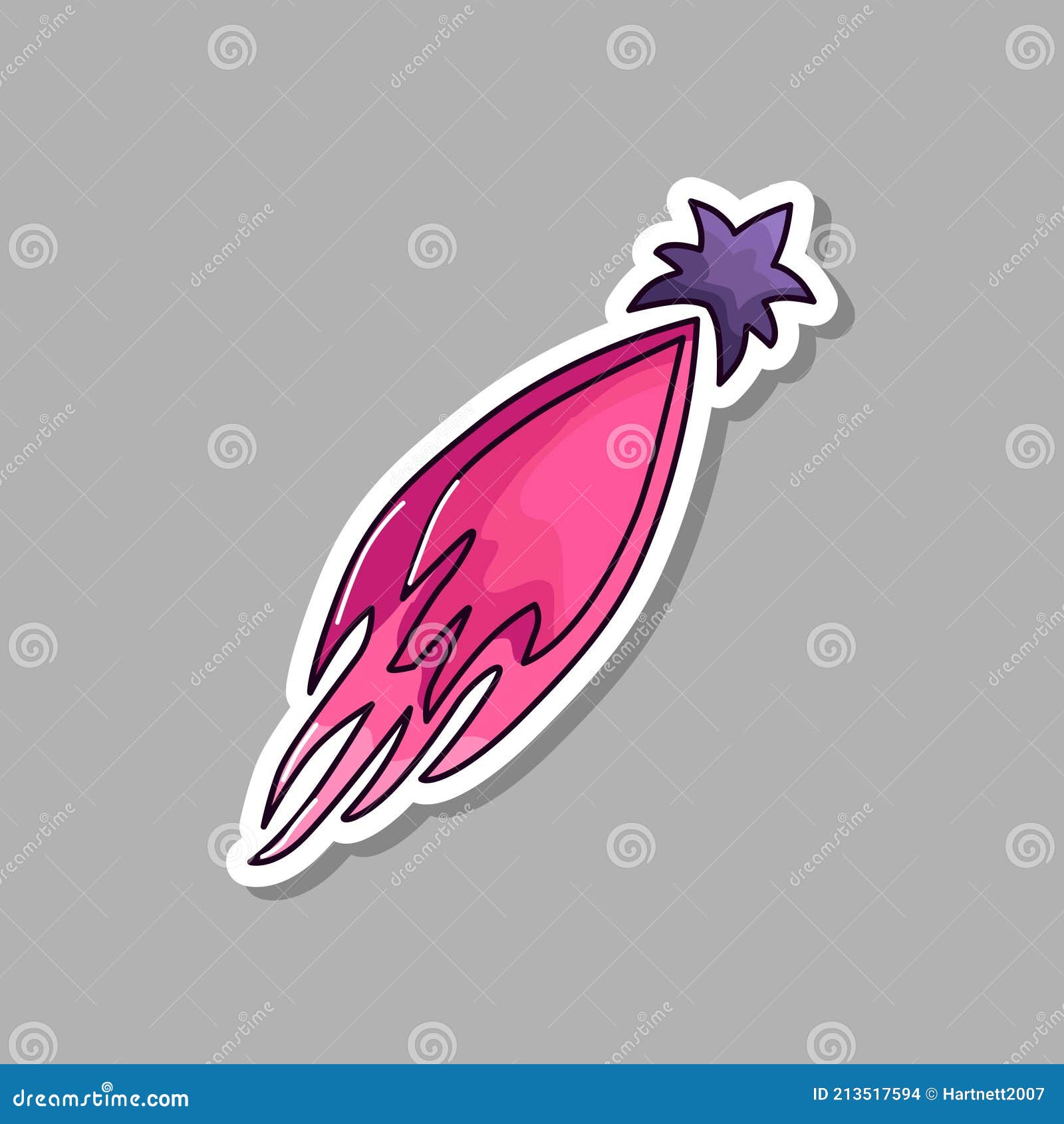A Space Sticker with a Comet. Vector Illustration Stock Vector ...