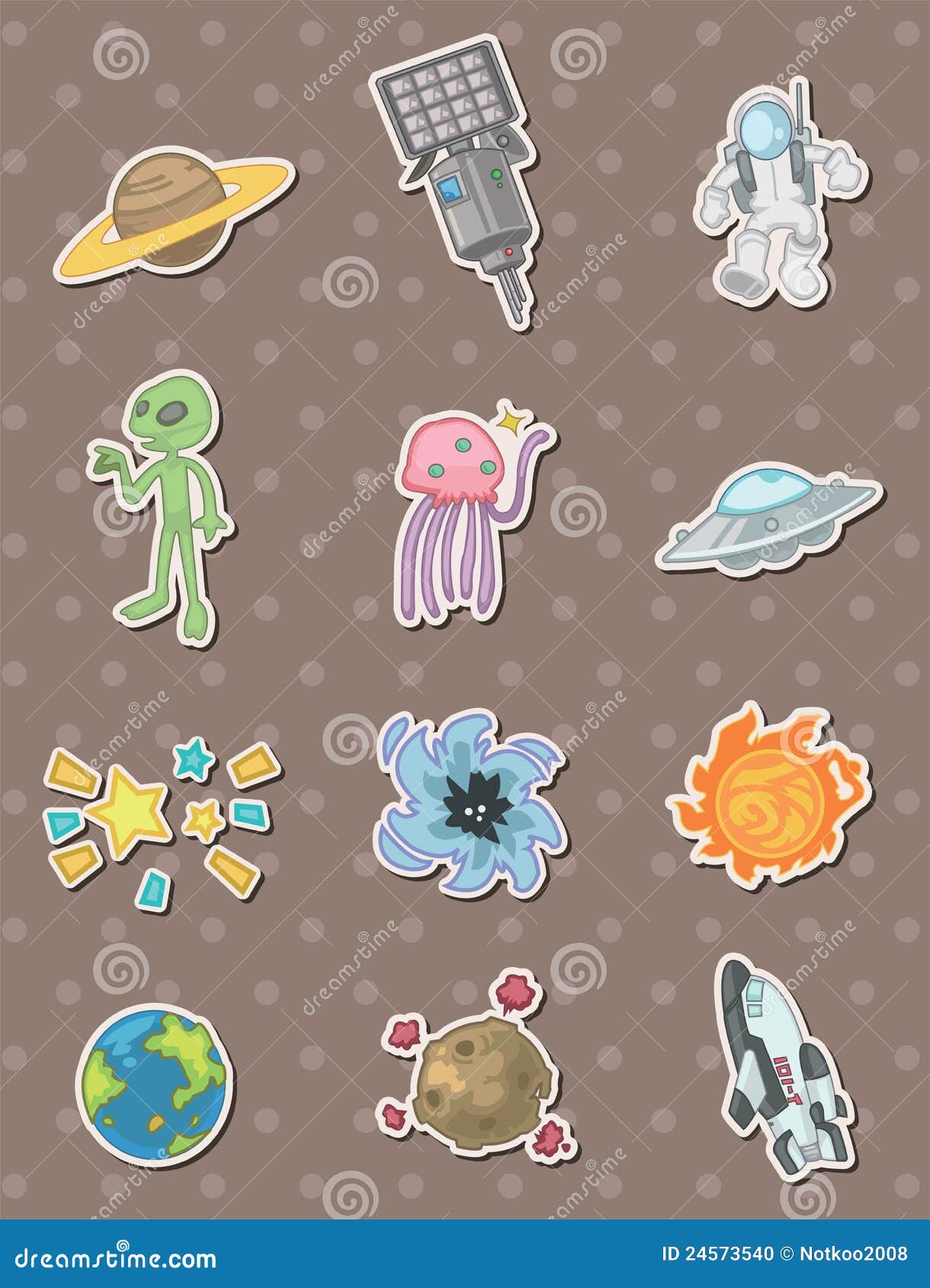 Space stickers stock vector. Illustration of doodle, space - 24573540