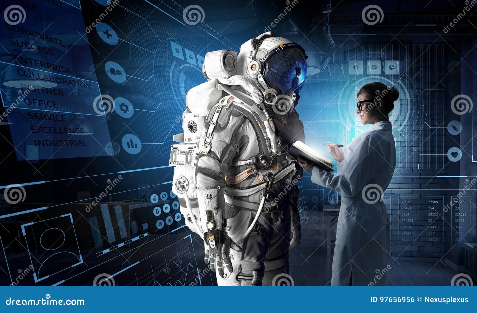 Space Suit Design. Mixed Media Stock Photo - Image of technology ...