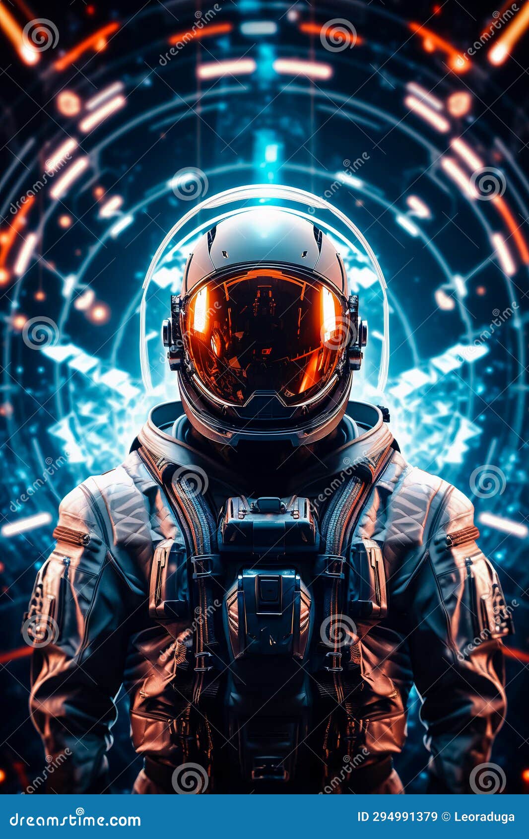 Space Suit Standing in Front of Spaceship Stock Illustration ...