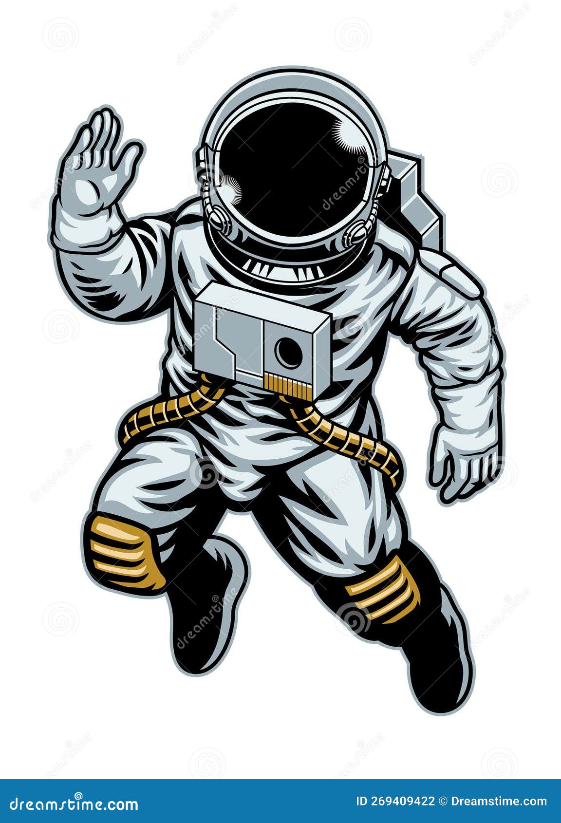 Space Suited Astronaut Floating Stock Vector - Illustration of ...