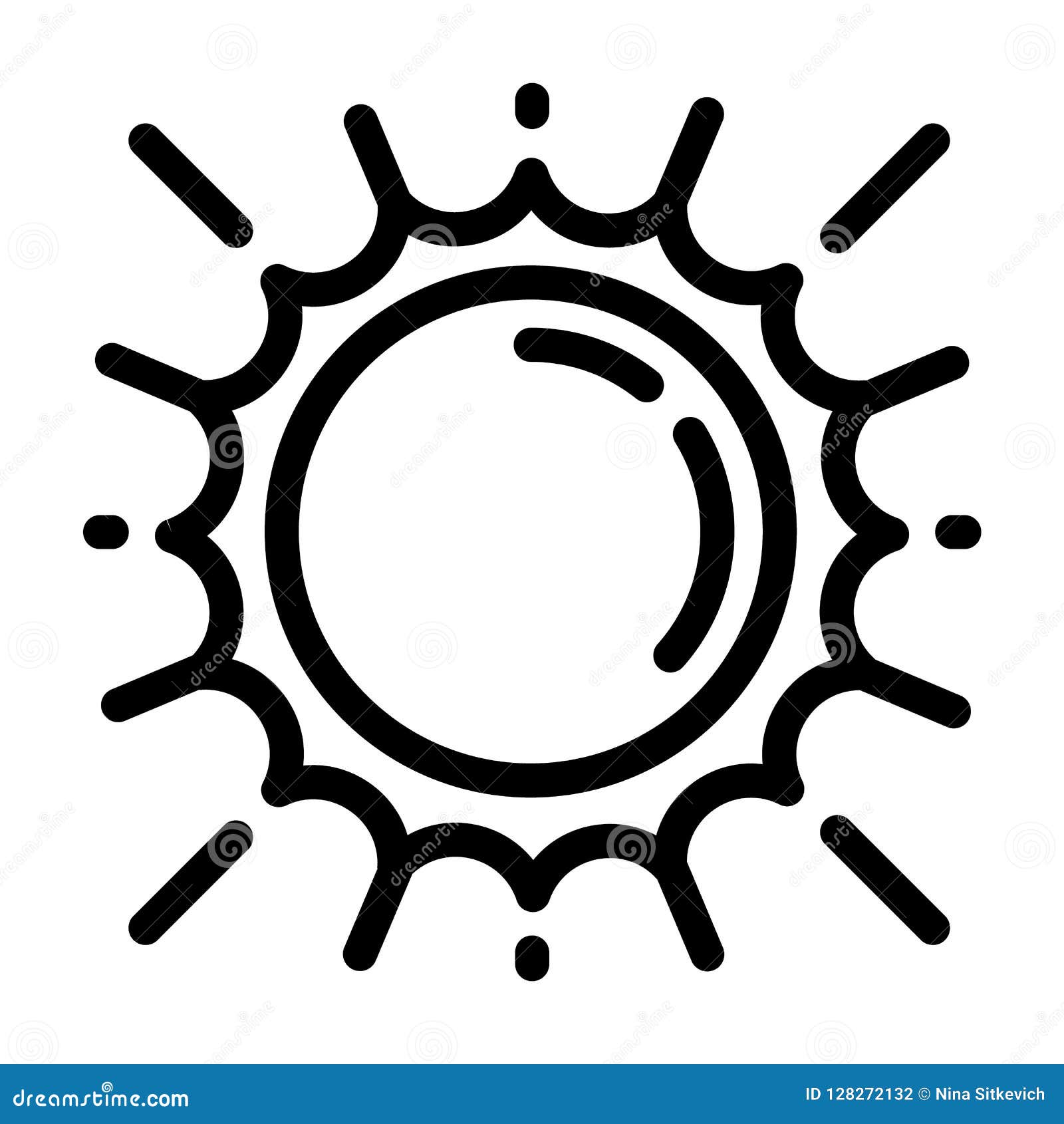 Space Sun Icon, Outline Style Stock Vector - Illustration of scientific ...
