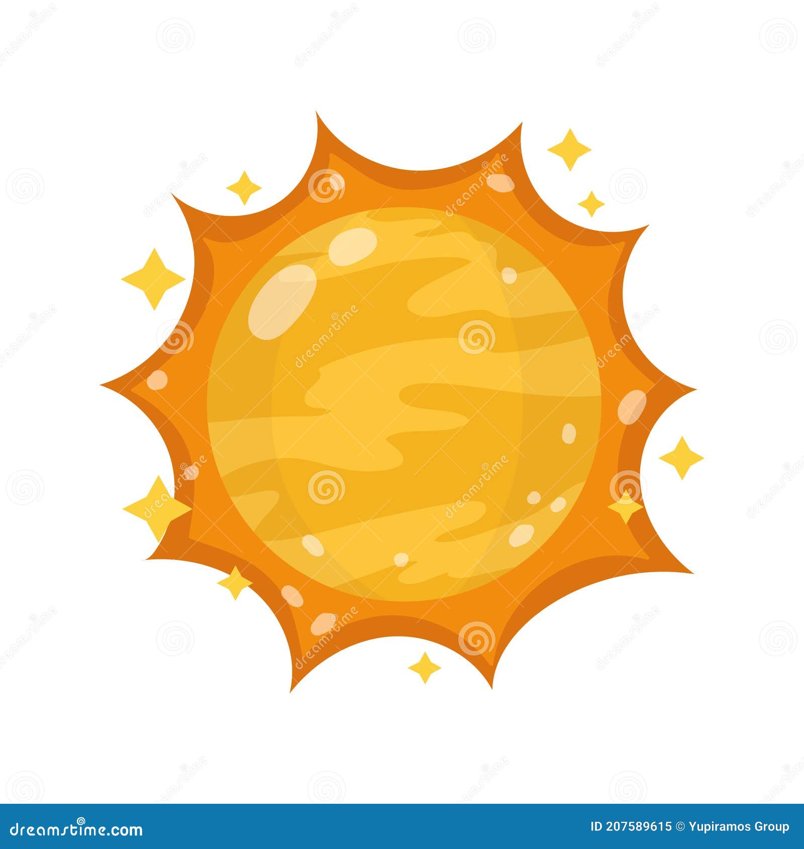 Space Sun Sky Astronomy Cartoon Flat Style Stock Vector - Illustration ...