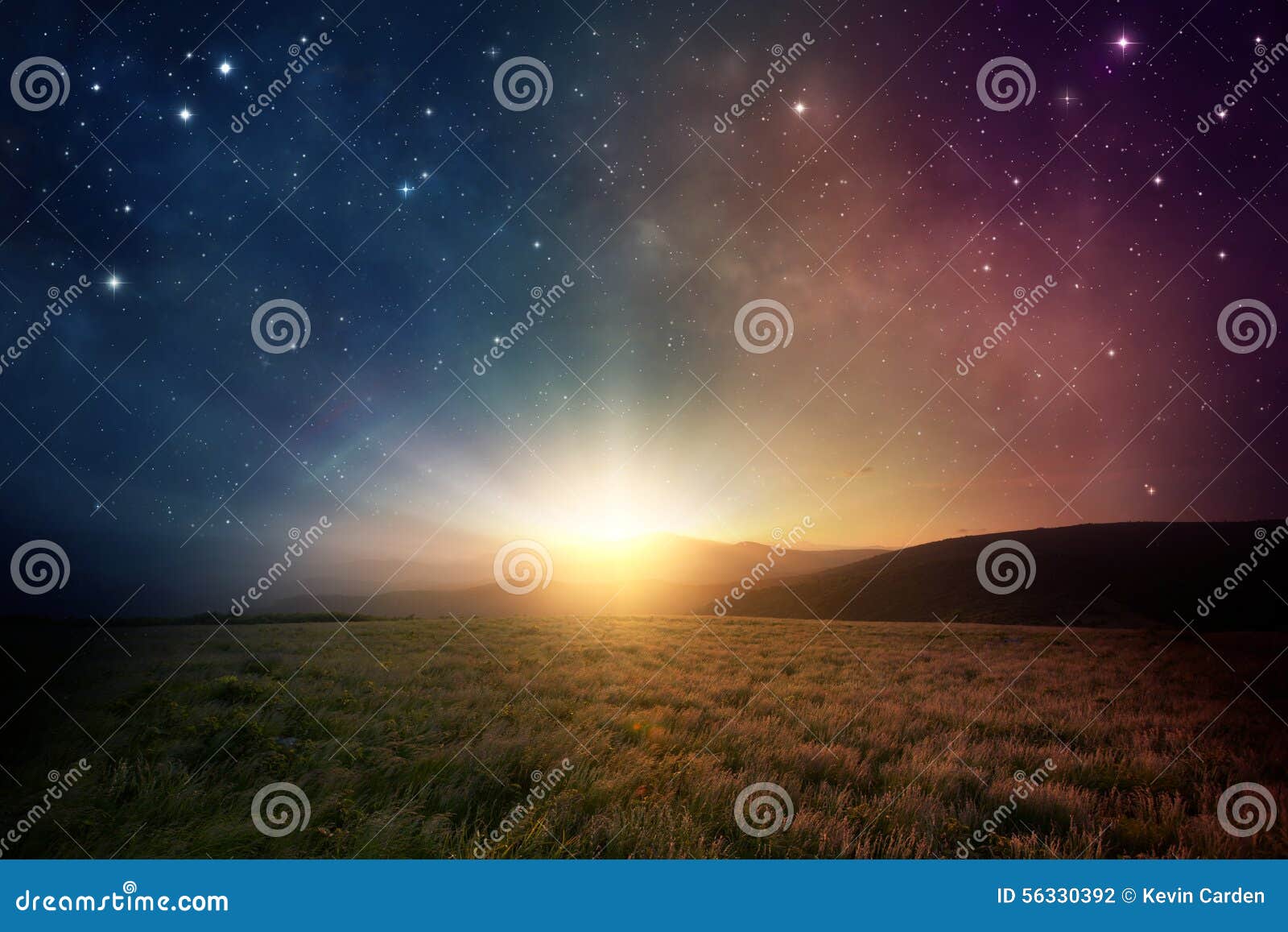 Space sunrise stock photo. Image of grass, purple, system - 56330392