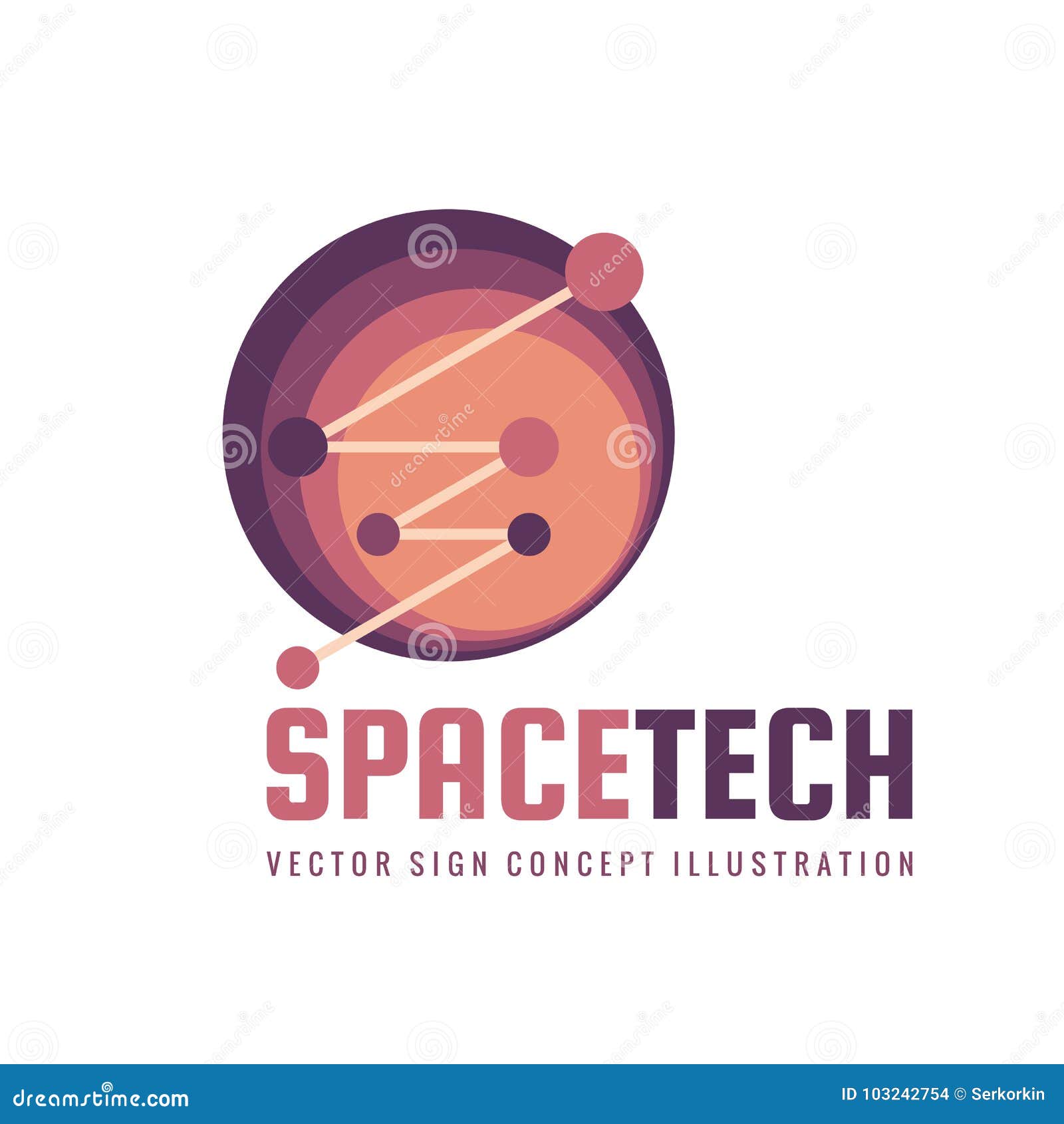 Space Tech - Vector Logo Template Concept Illustration. Abstract Planet ...