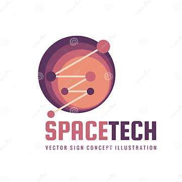 Space Tech - Vector Logo Template Concept Illustration. Abstract Planet ...