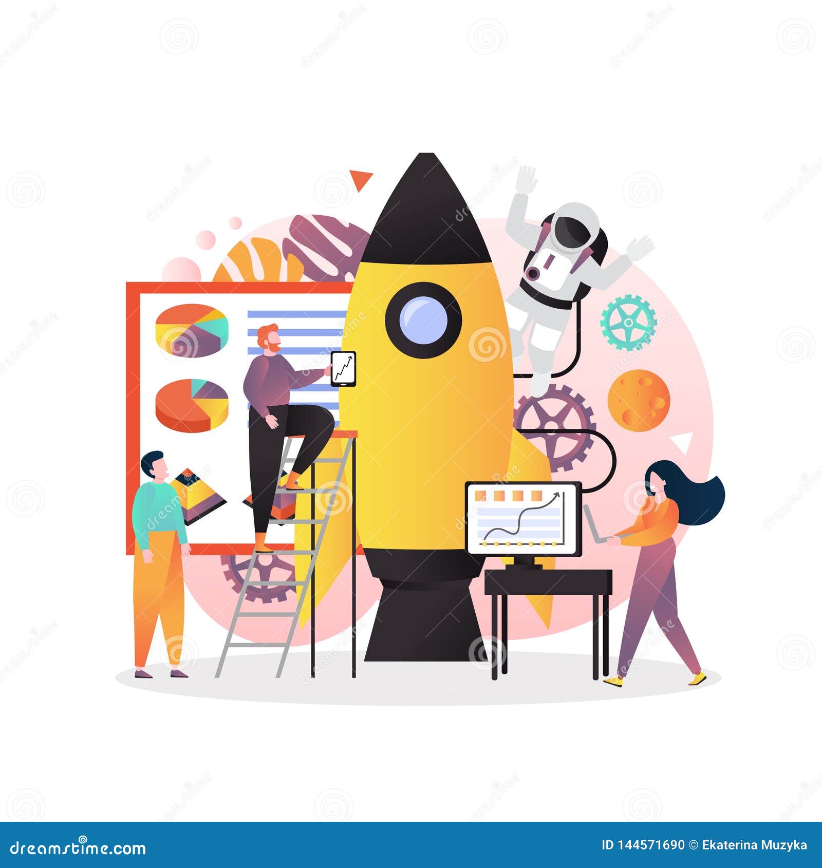 Space Technologies Vector Concept for Web Banner, Website Page Stock ...