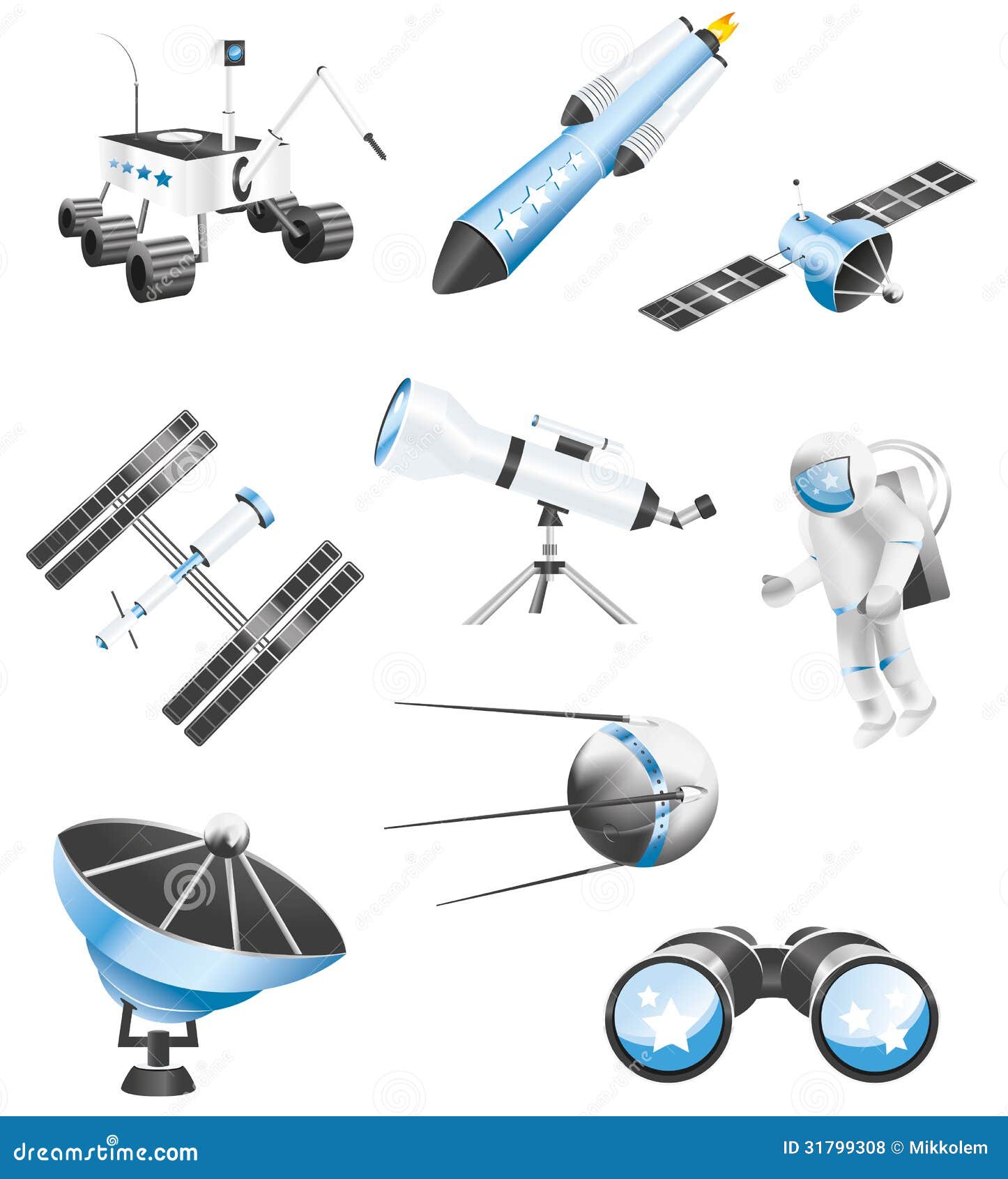 Space technology icons stock vector. Illustration of radio - 31799308