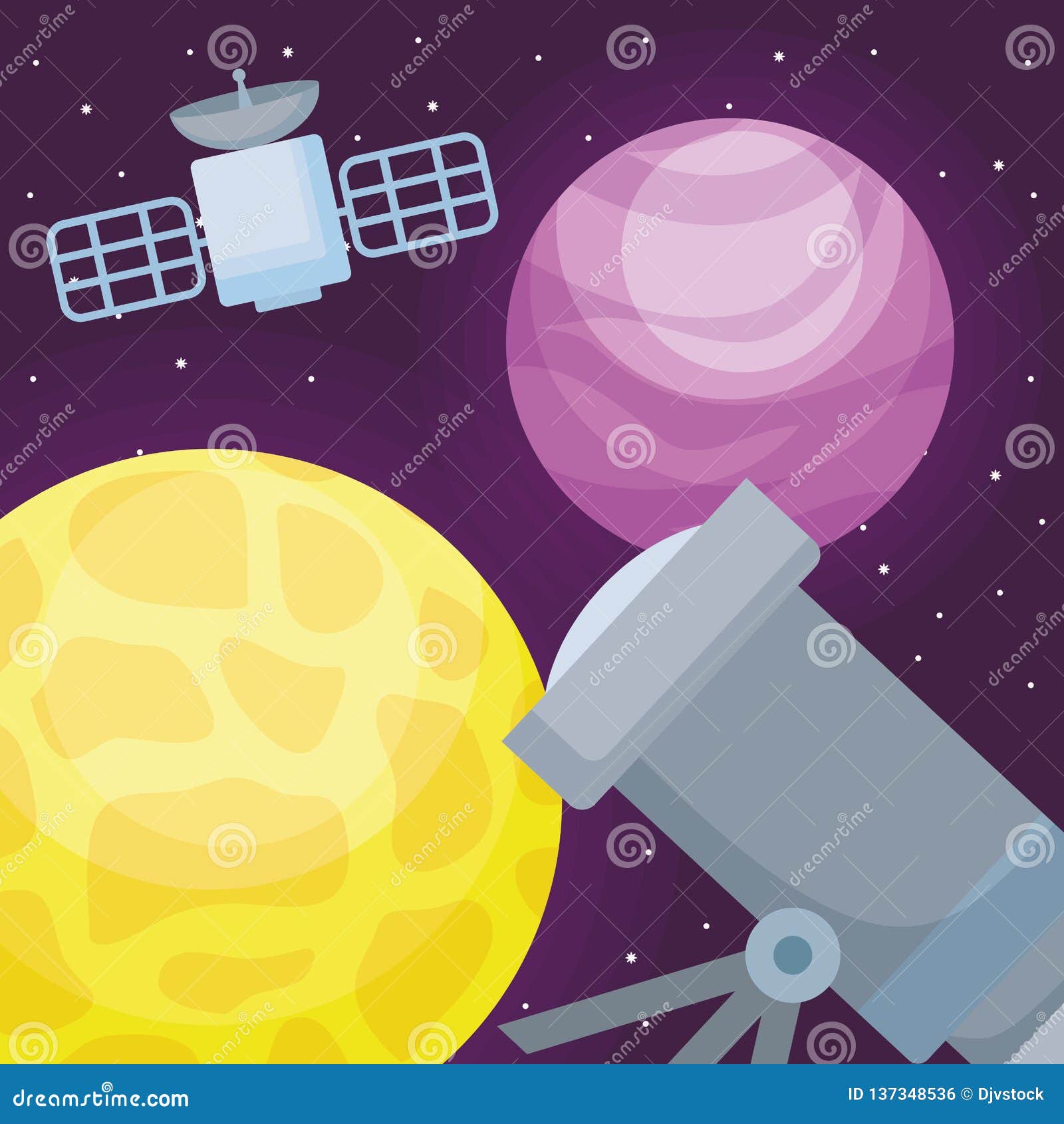 Space telescope design stock vector. Illustration of science - 137348536