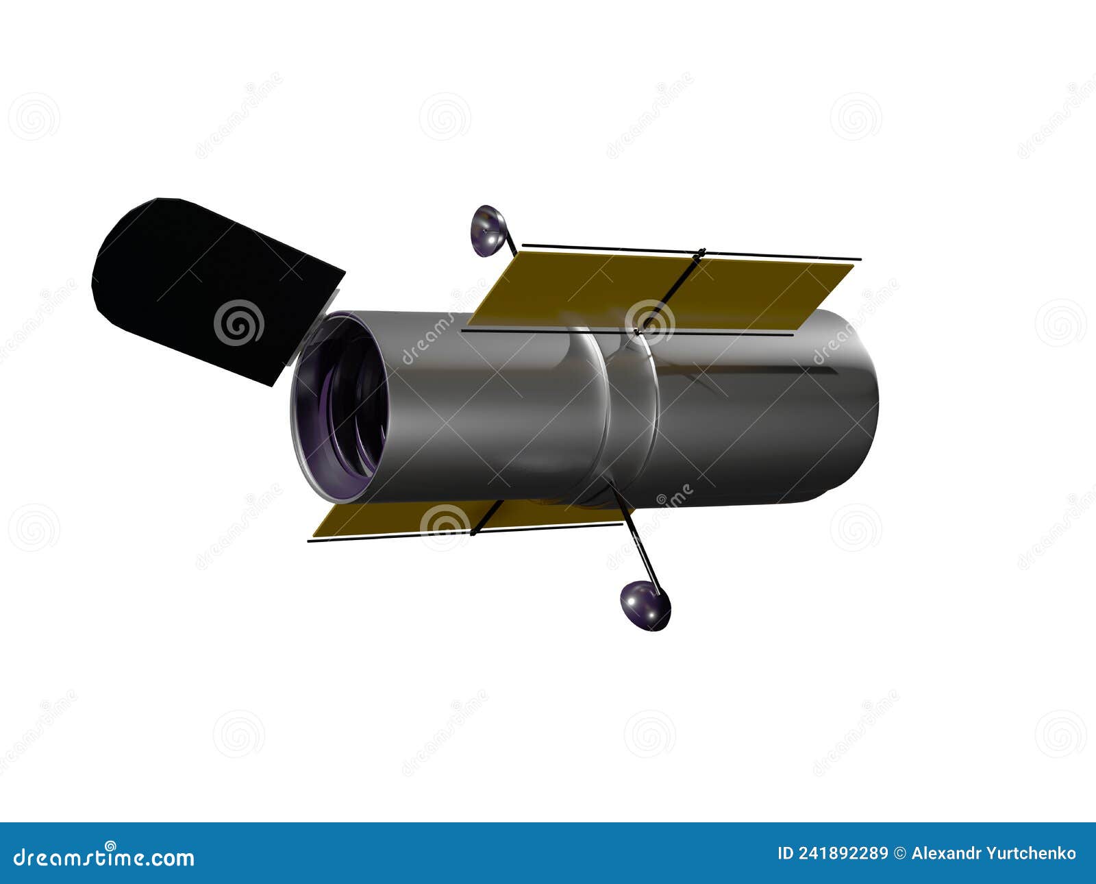 Space Telescope Hubble Isolated on White Stock Illustration ...