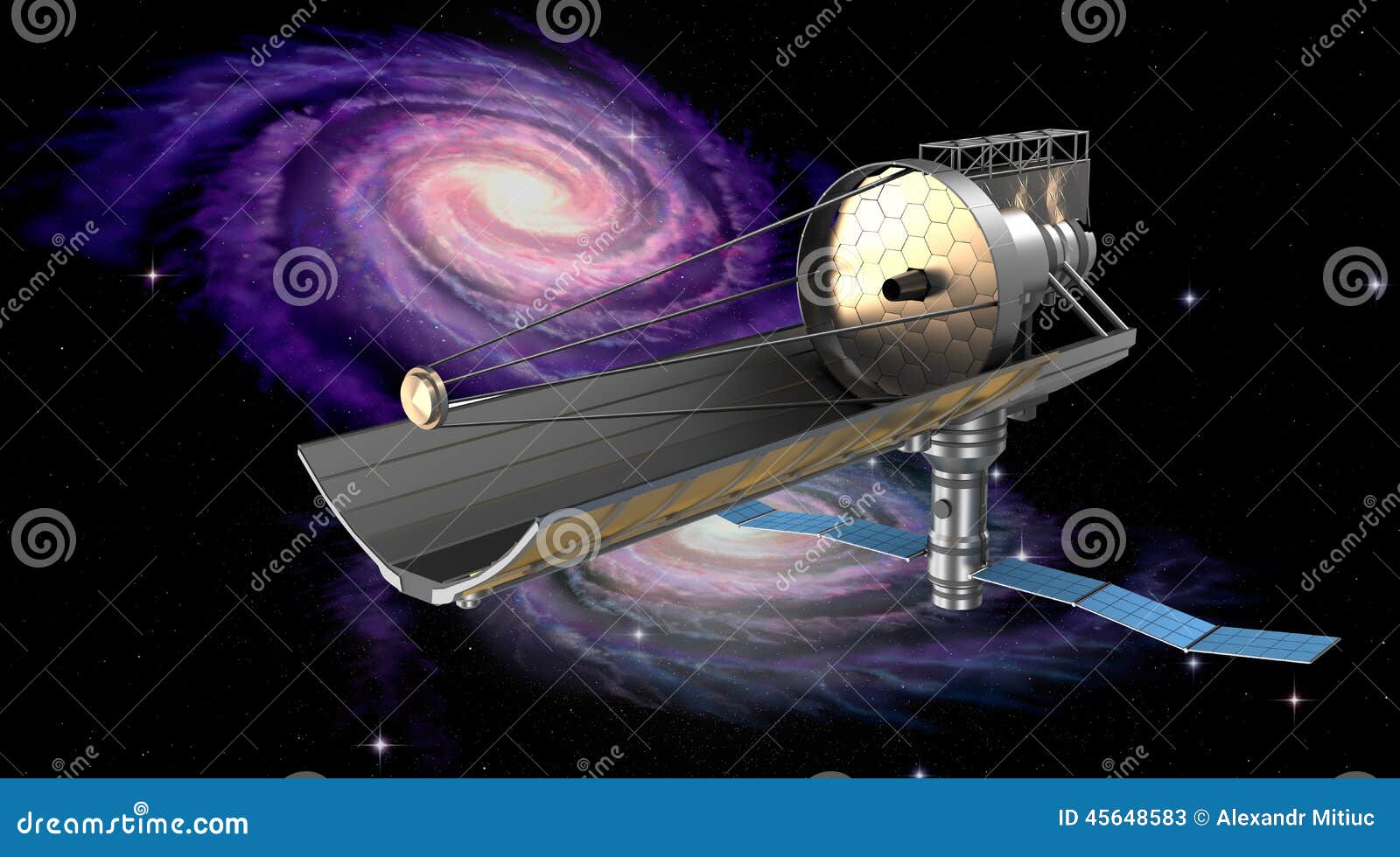 Space Telescope in Orbit. My Own Design Stock Illustration ...