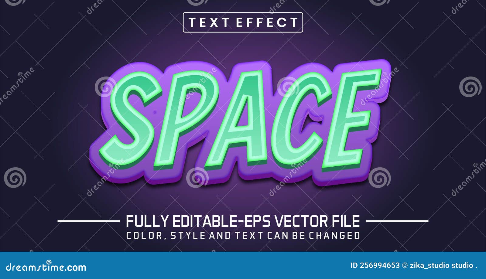 Space Text Editable Text Effect Stock Illustration - Illustration of ...
