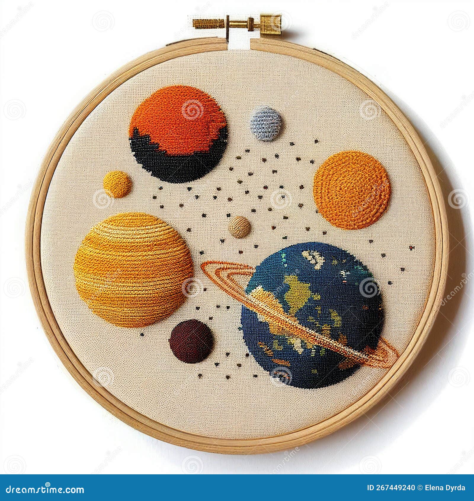 Space Themed Cross Stitch Pattern, Solar System Planets, AI Generated ...