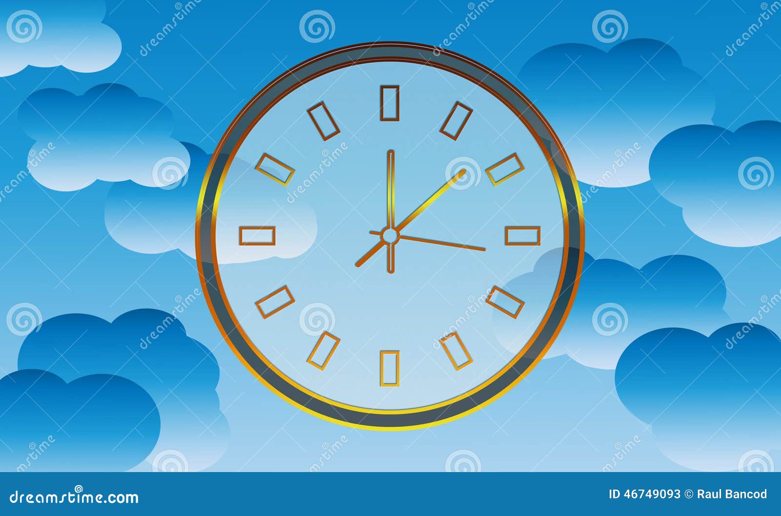 Space Time (Clock in the Sky) Stock Illustration - Illustration of ...