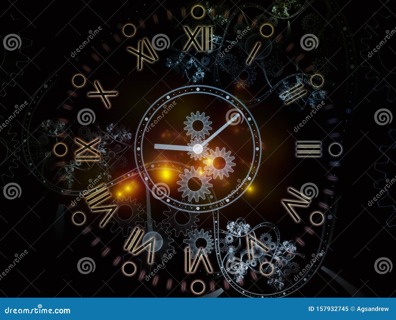 Way of Temporal Realm stock illustration. Illustration of clock - 157932745