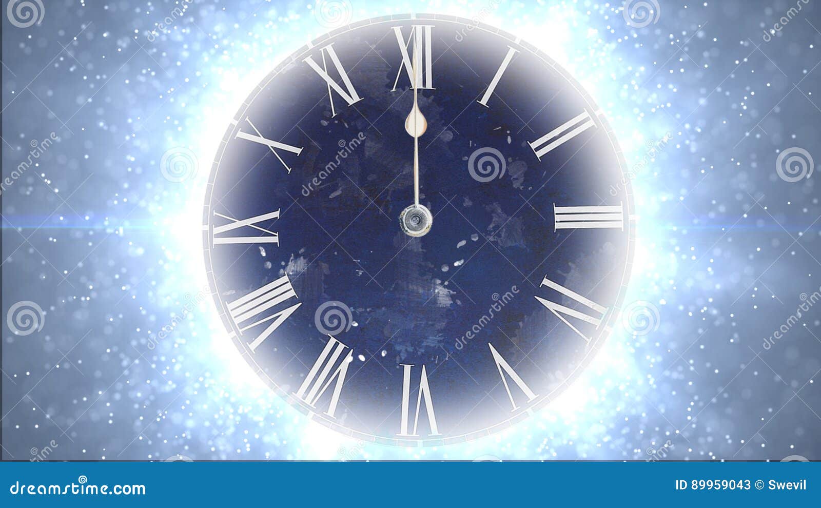 Space and Time. Fast Moving Clock with Lots of Particles Stock ...