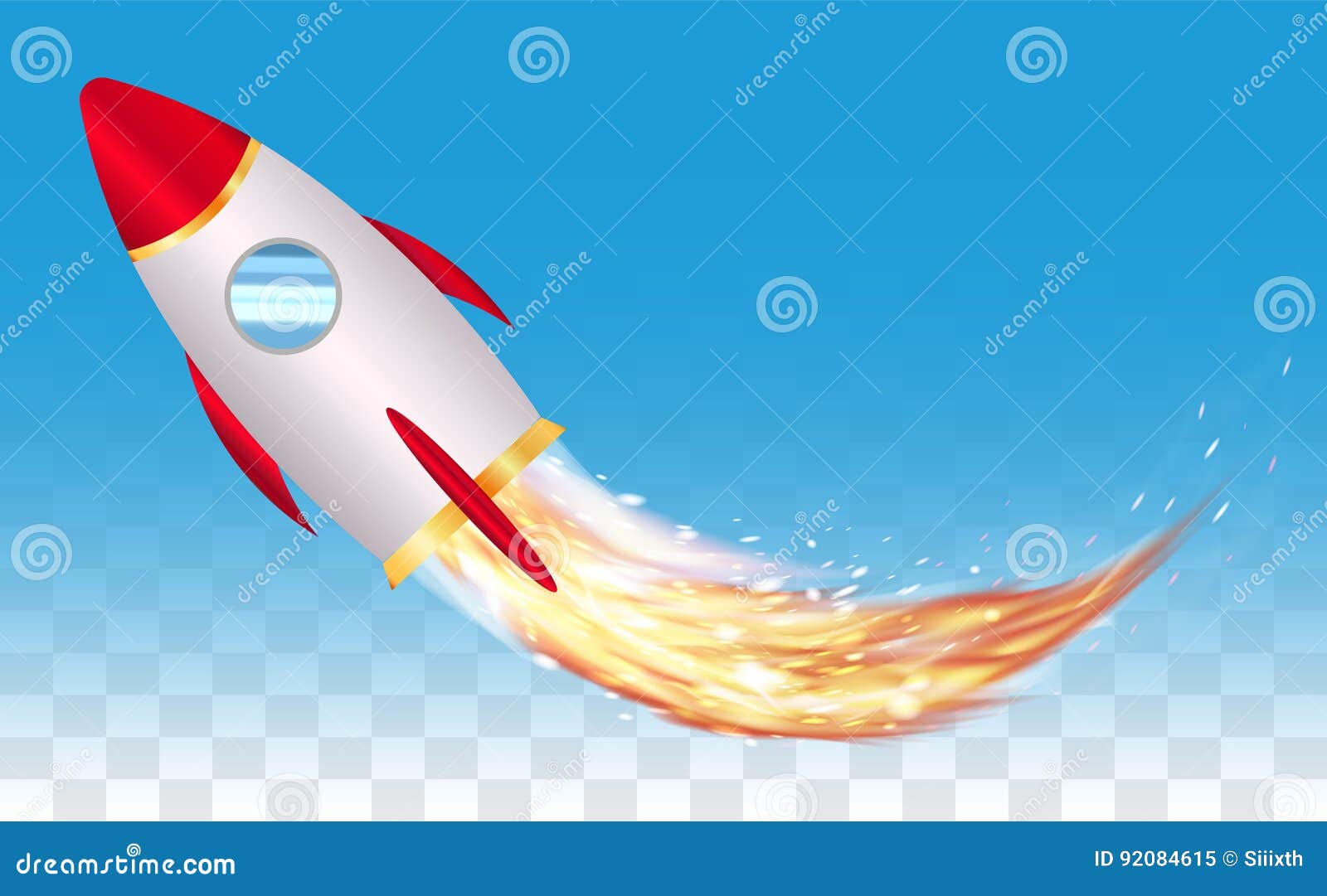 Space Toy Rocket Vector with Real Rocket Fire Stock Vector ...