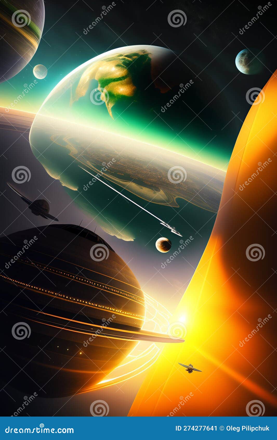 Space Transport between Planets Stock Illustration - Illustration of ...