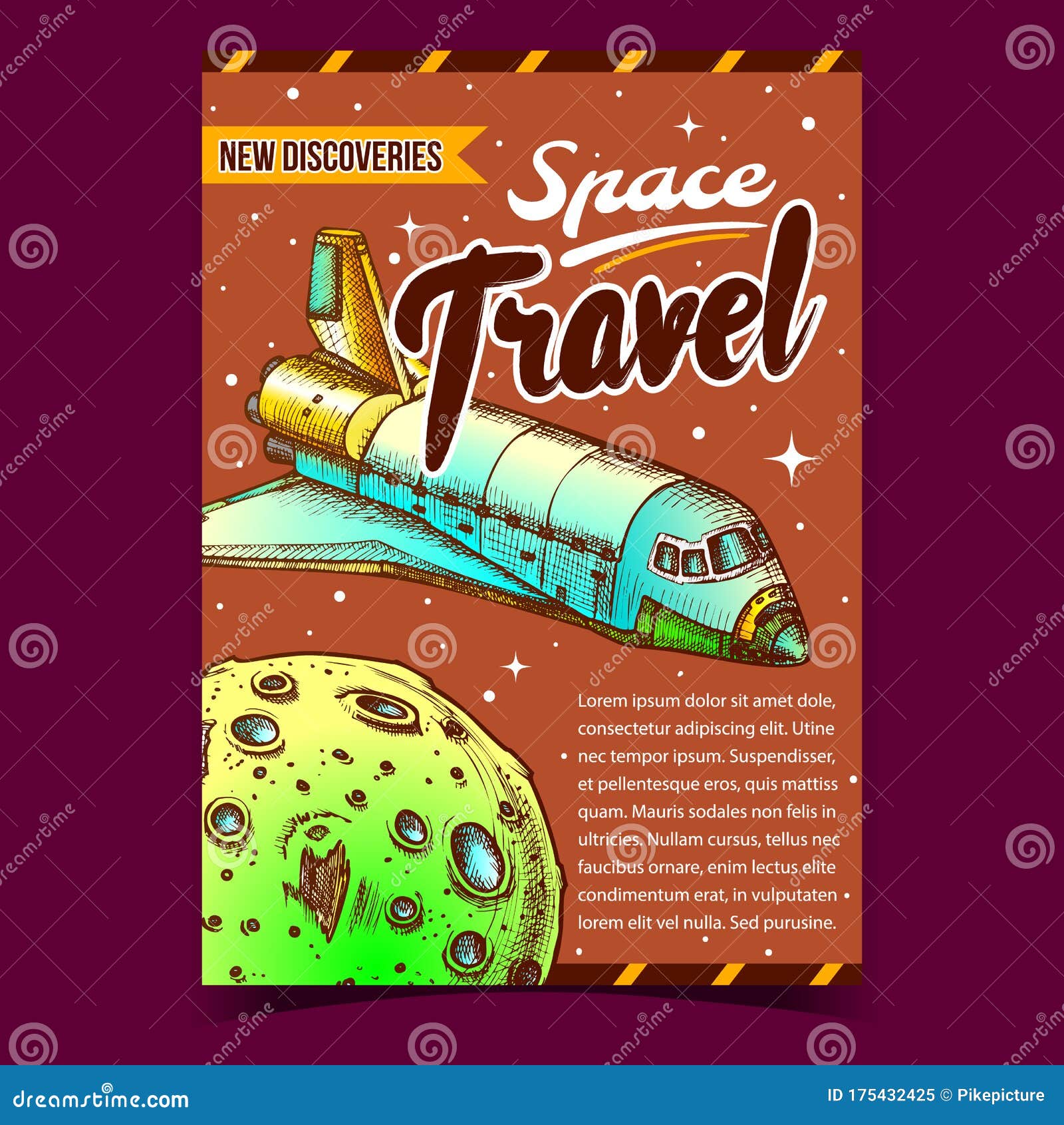 Space Travel Discoveries Advertising Banner Vector Stock Vector ...