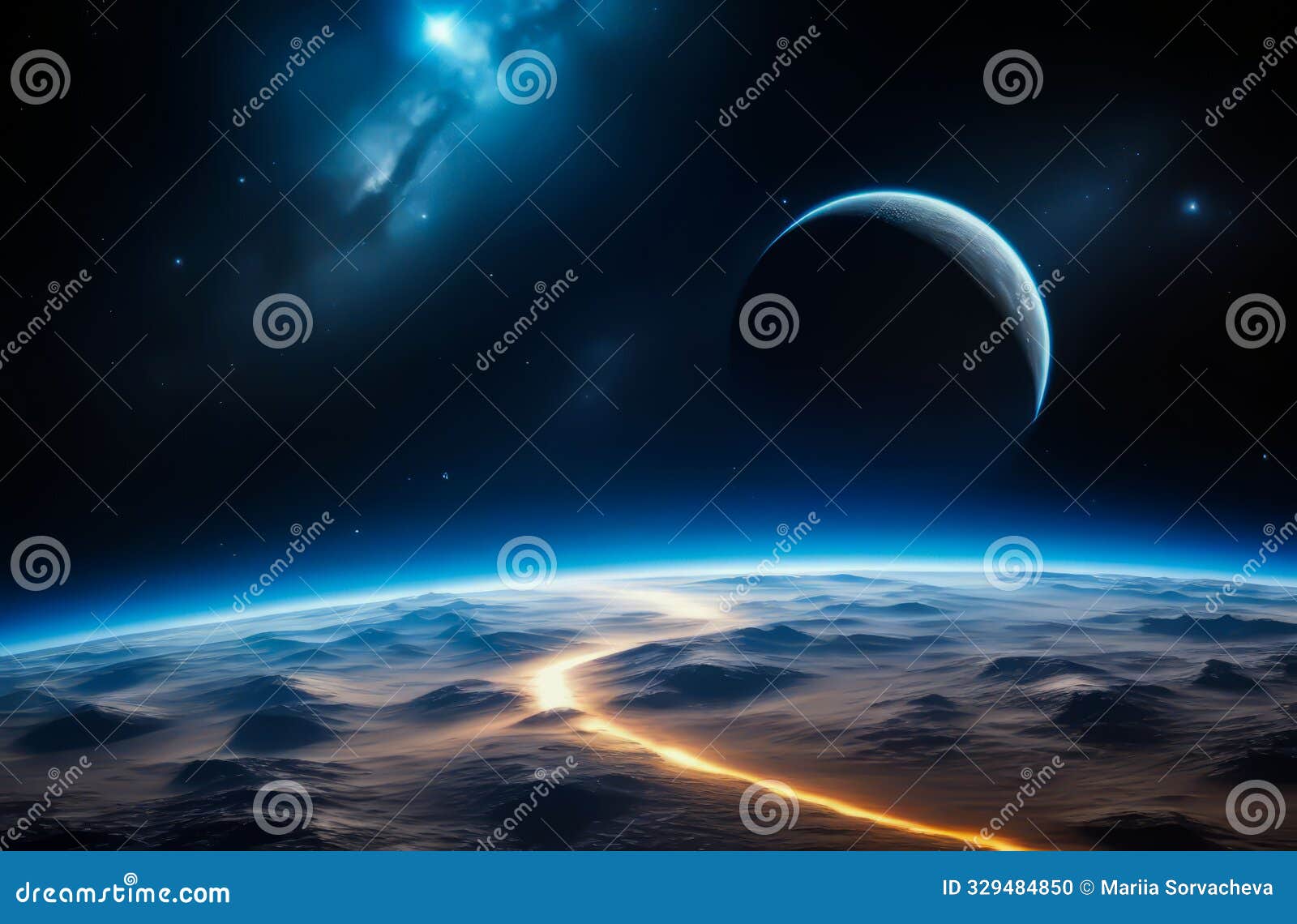 Space Travel: Planets in the Endless Space. AI Generated Stock ...