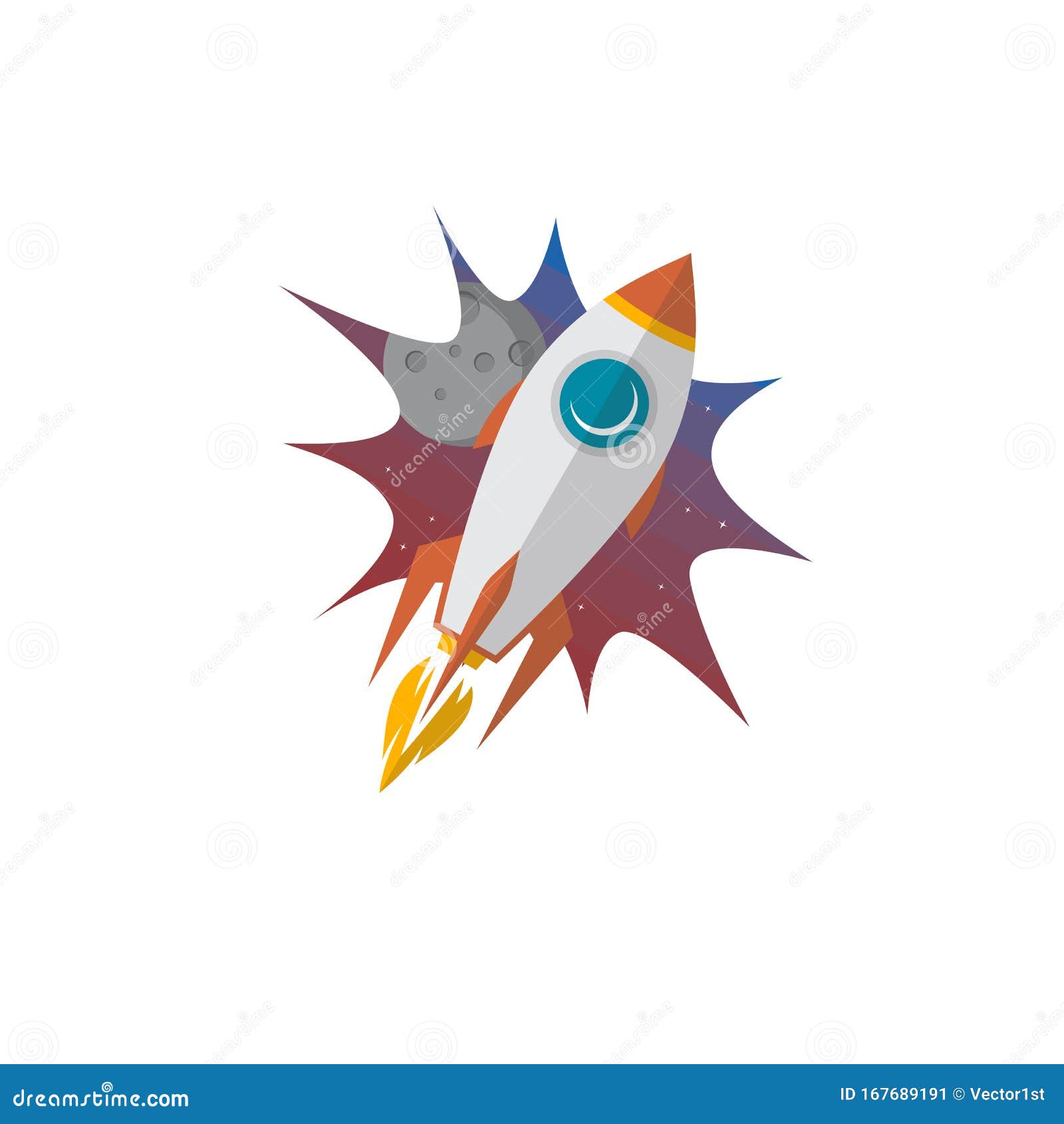 Space Travel Rocket Ship Science Vector Art Stock Illustration ...