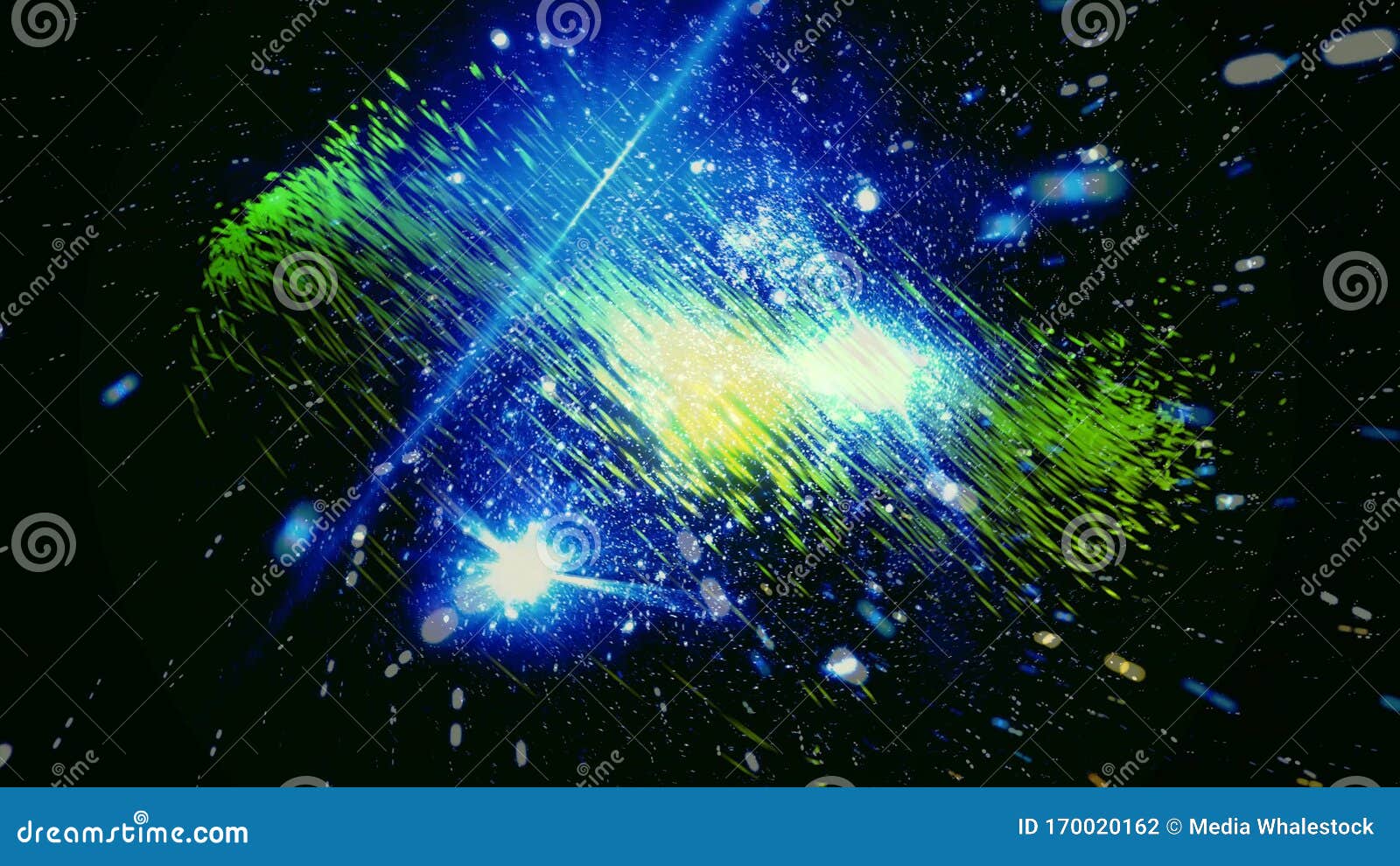 Space Travel through Stars Trails and Glowing Light Rays, Seamless Loop ...
