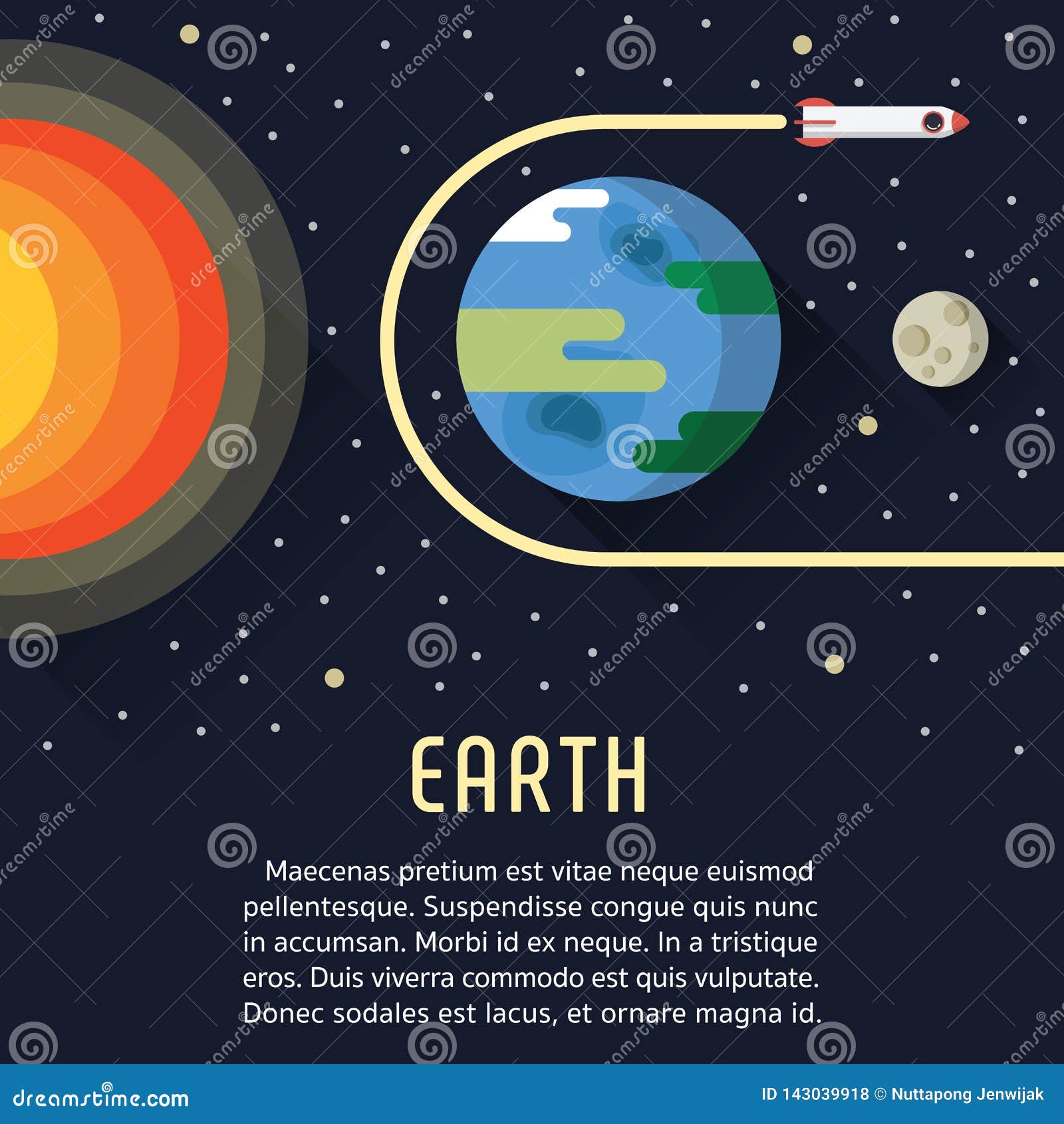 Space travel vector stock vector. Illustration of planet - 143039918