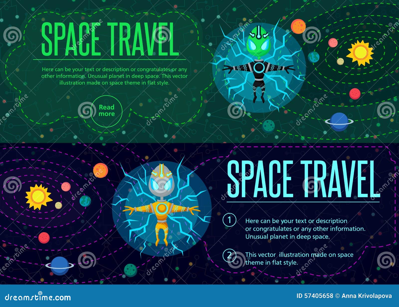 Space Travel. Vector Illustration in Style Flat Stock Vector ...
