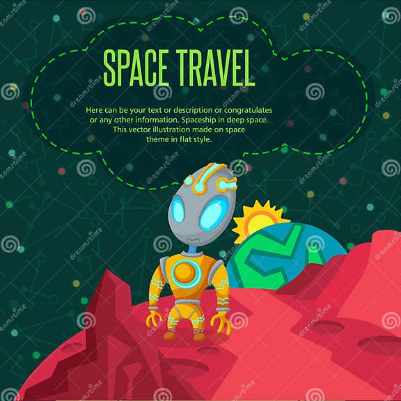 Space Travel. Vector Illustration in Style Flat Stock Vector ...