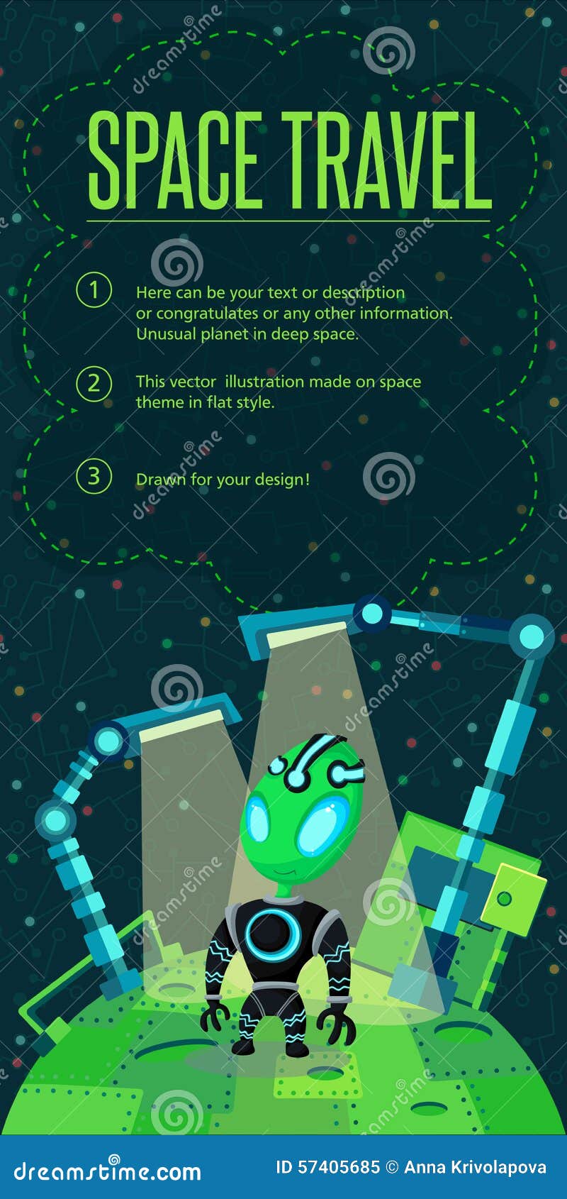 Space Travel. Vector Illustration in Style Flat Stock Vector ...