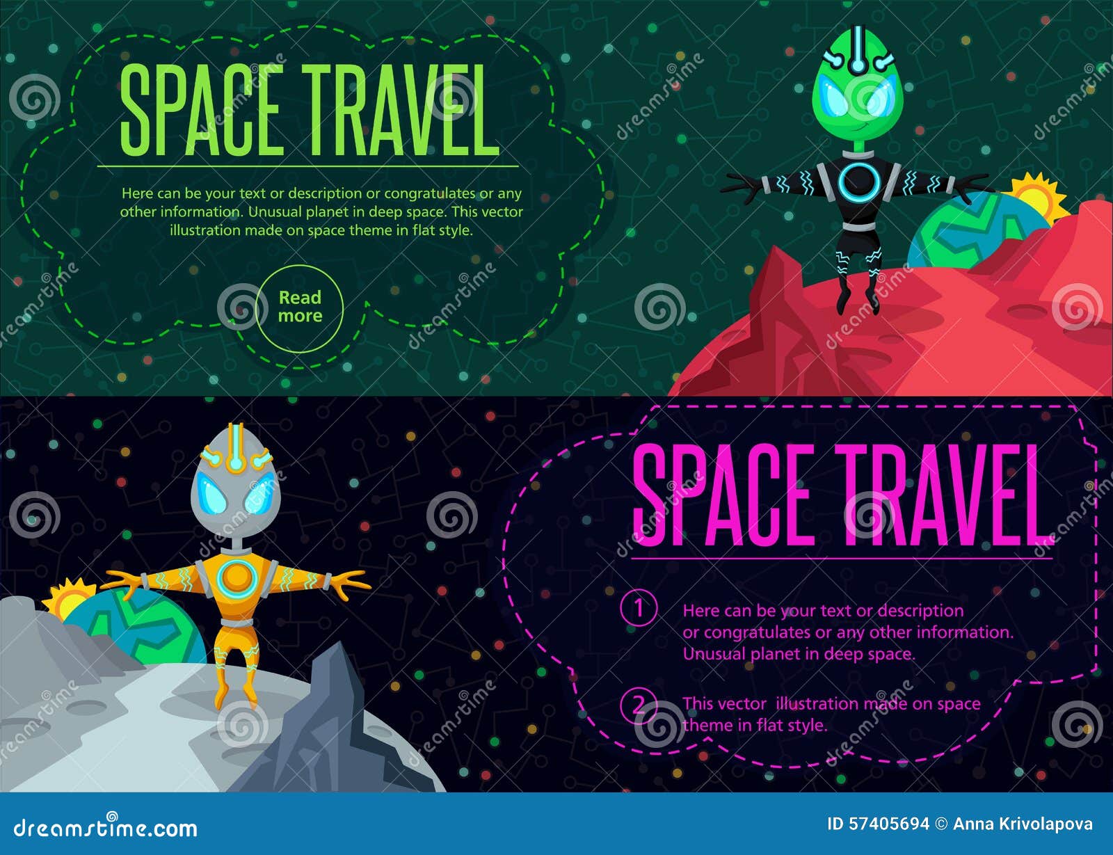 Space Travel. Vector Illustration in Style Flat Stock Vector ...