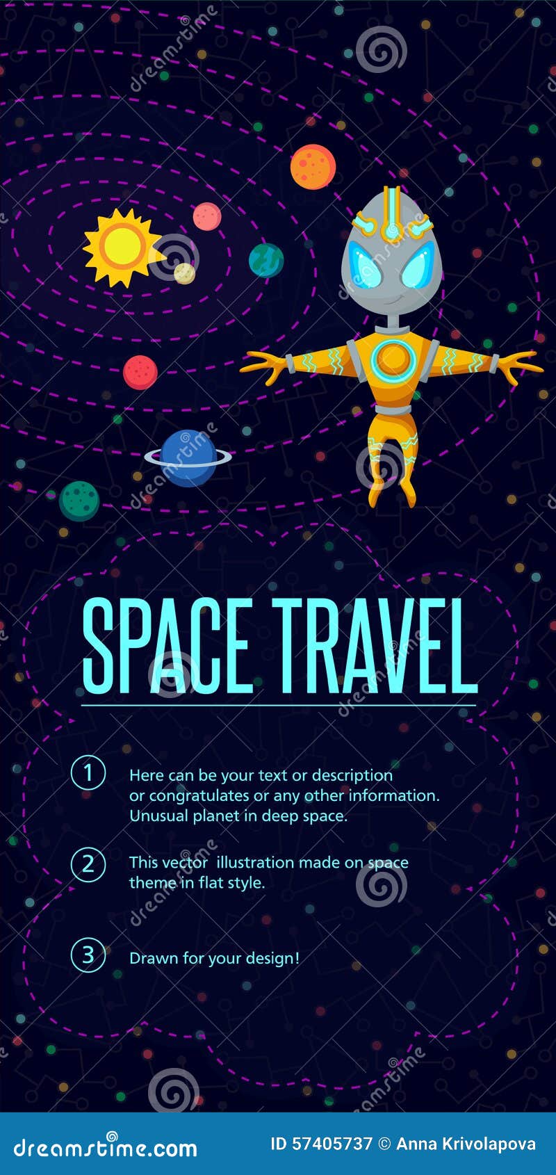 Space Travel. Vector Illustration in Style Flat Stock Vector ...