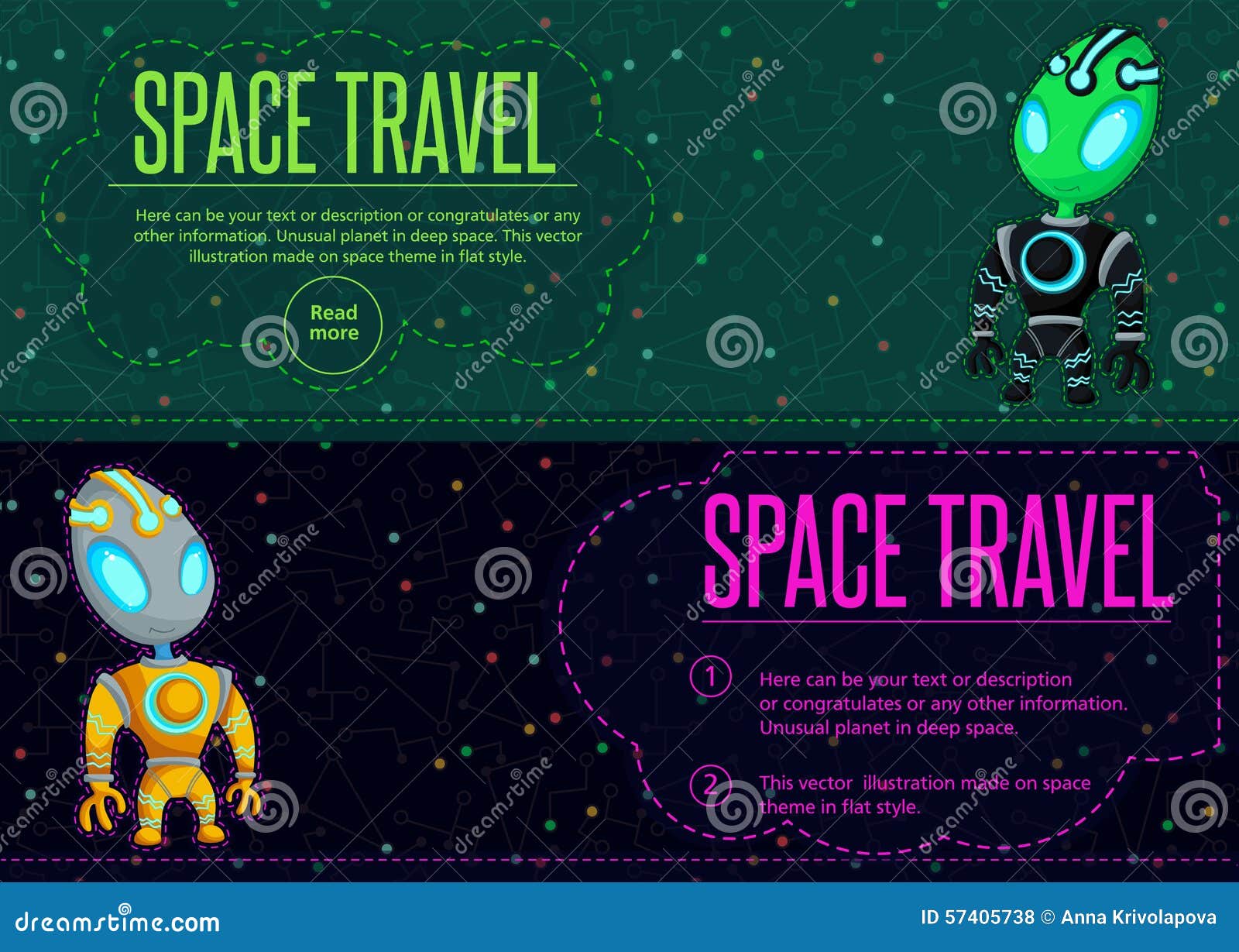 Space Travel. Vector Illustration in Style Flat Stock Vector ...