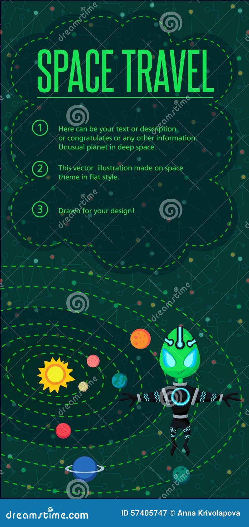 Space Travel. Vector Illustration in Style Flat Stock Vector ...