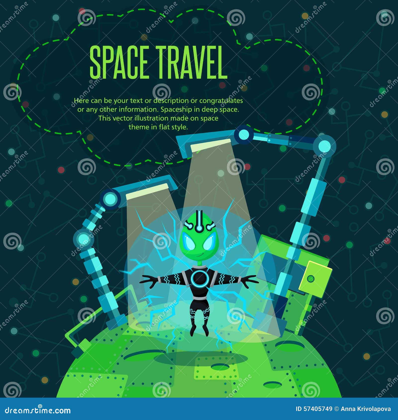 Space Travel. Vector Illustration in Style Flat Stock Vector ...