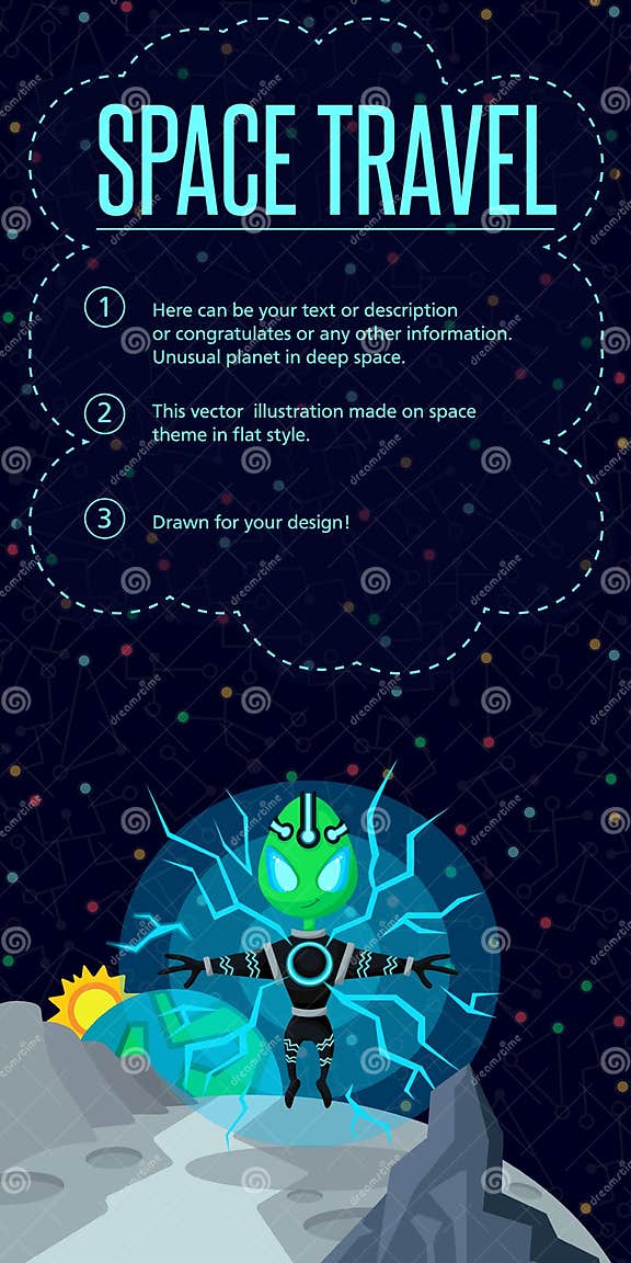 Space Travel. Vector Illustration in Style Flat Stock Vector ...