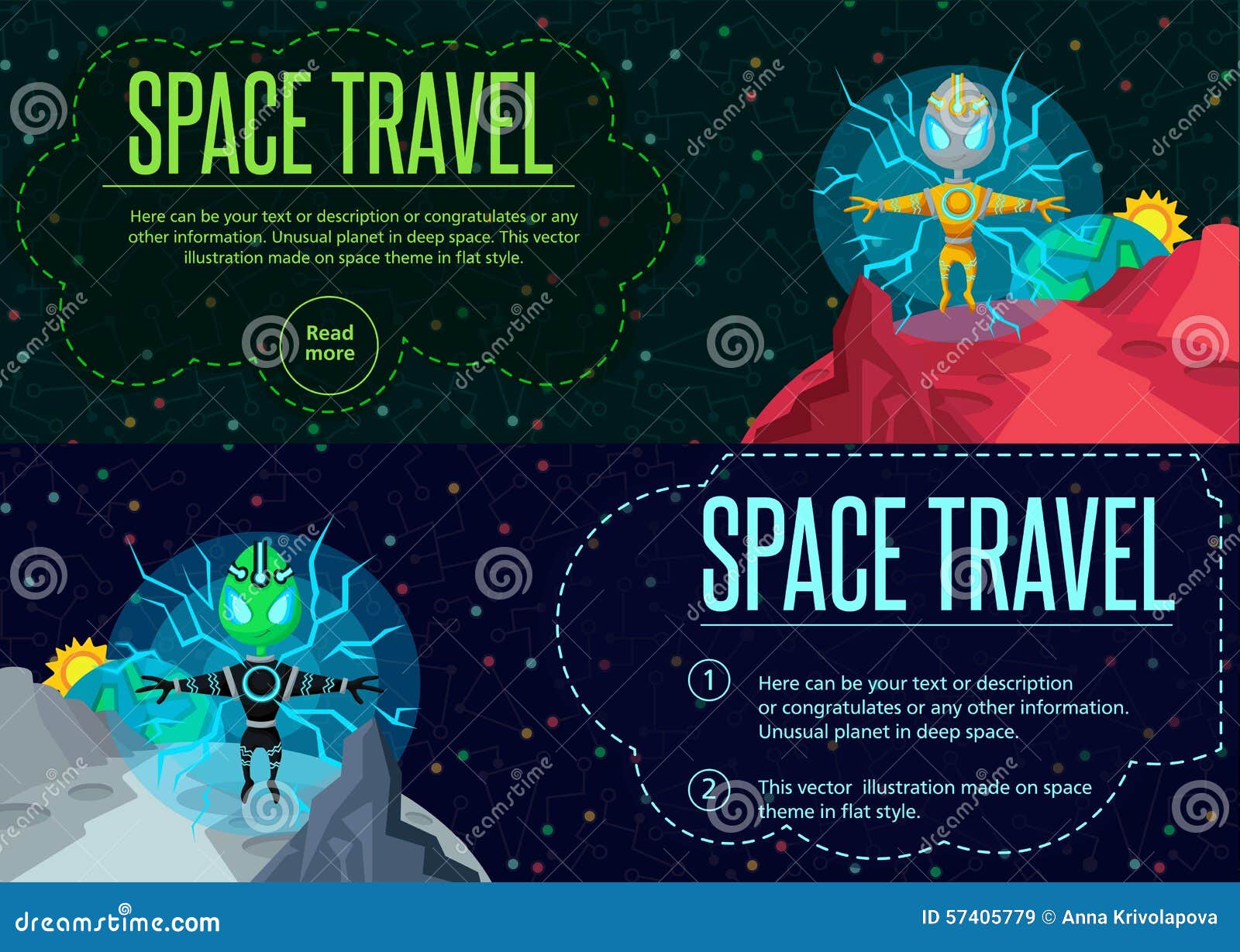 Space Travel. Vector Illustration in Style Flat Stock Vector ...