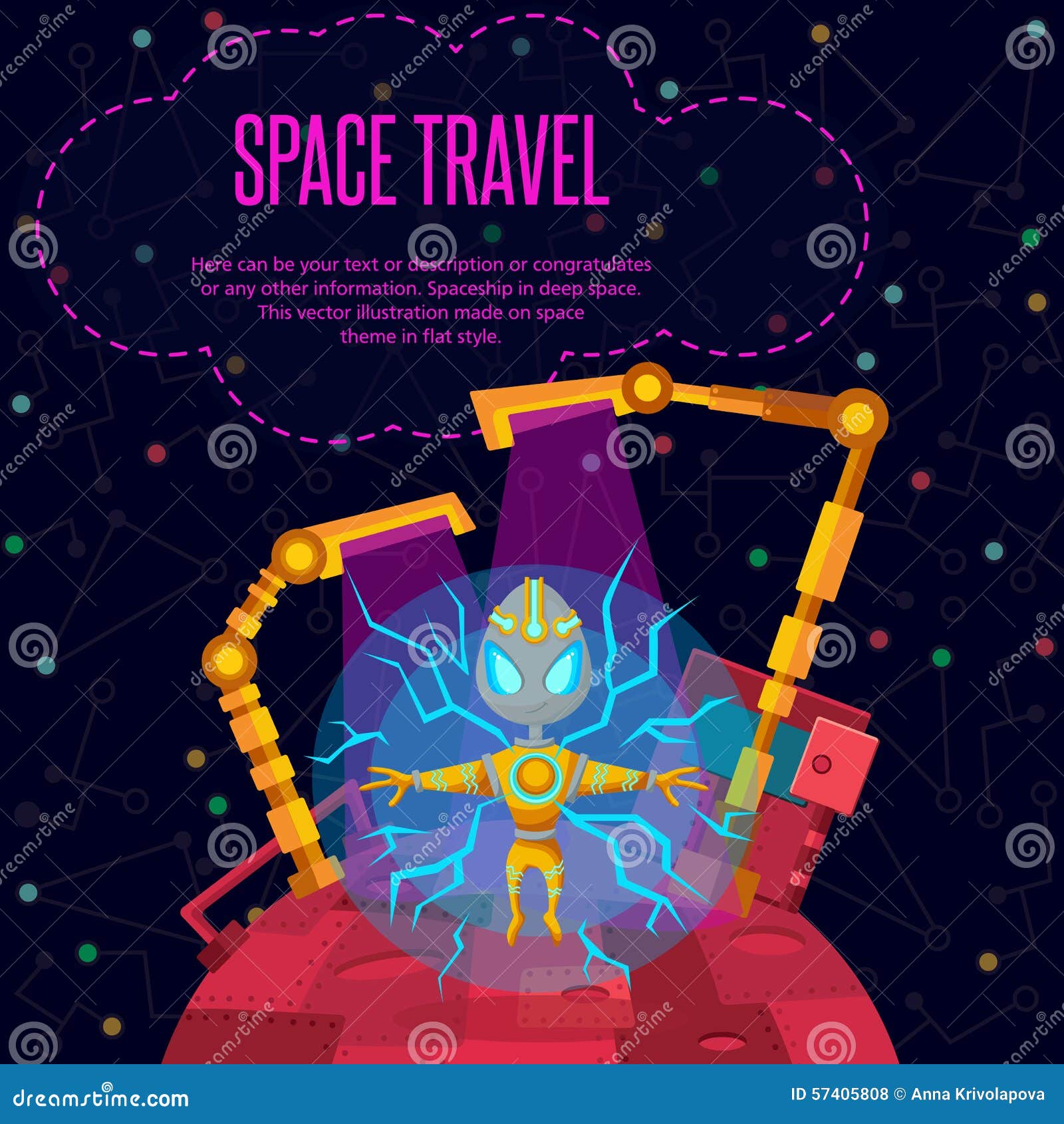 Space Travel. Vector Illustration in Style Flat Stock Vector ...