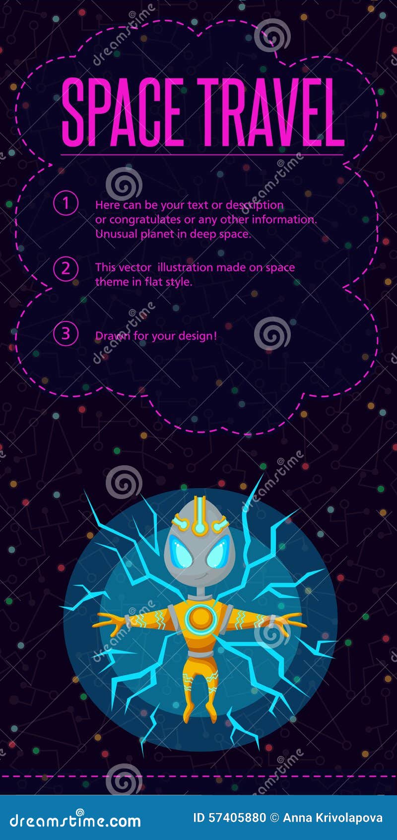 Space Travel. Vector Illustration in Style Flat Stock Vector ...