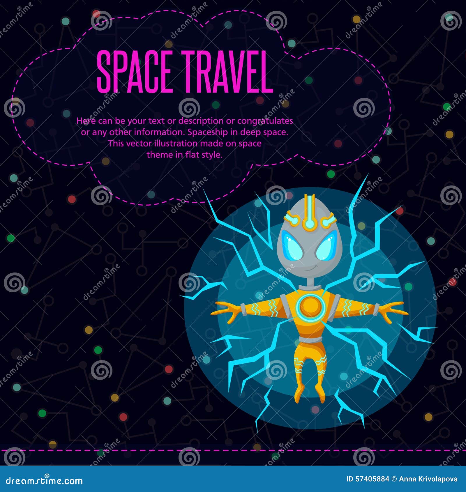 Space Travel. Vector Illustration in Style Flat Stock Vector ...