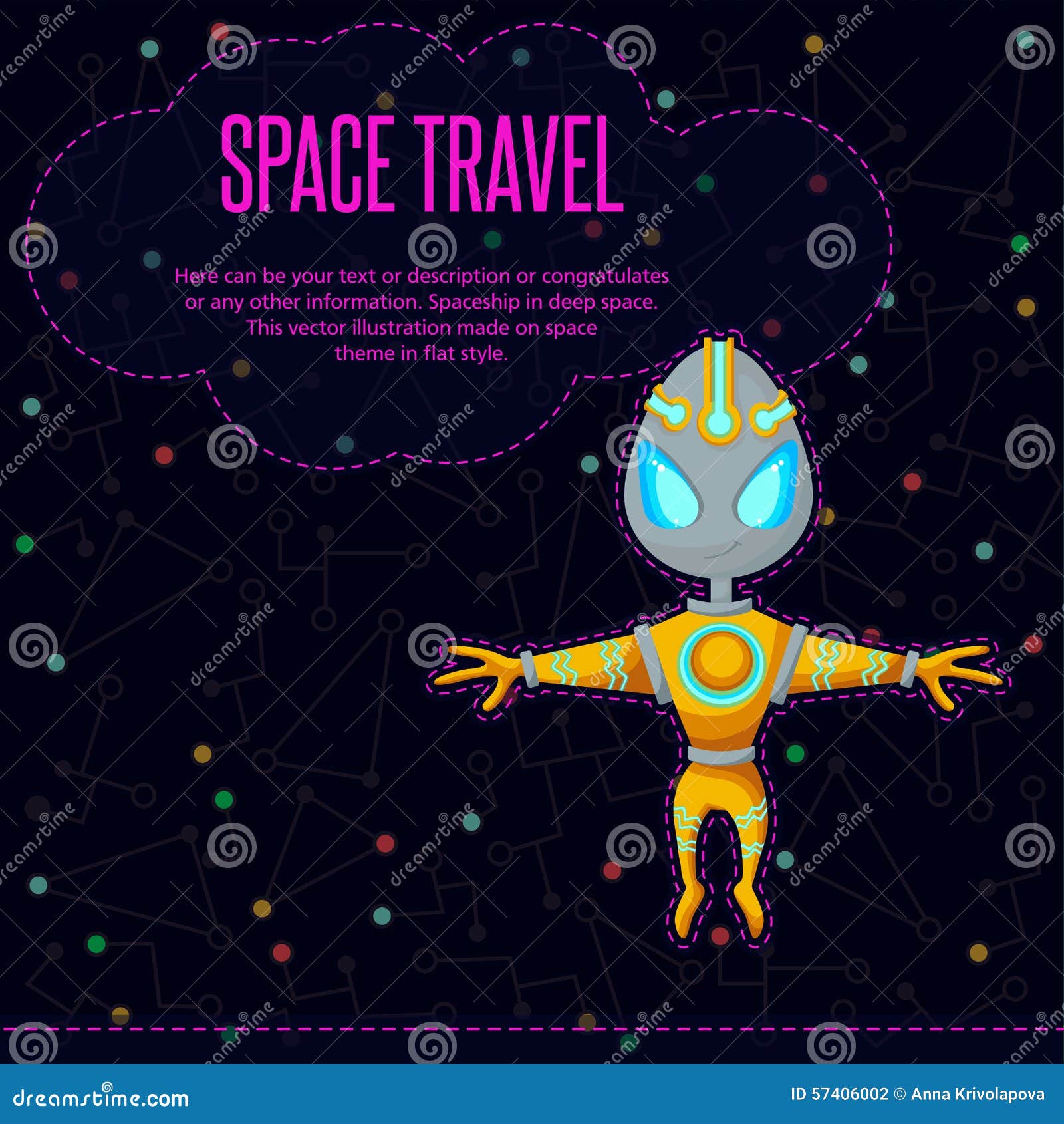 Space Travel. Vector Illustration in Style Flat Stock Vector ...