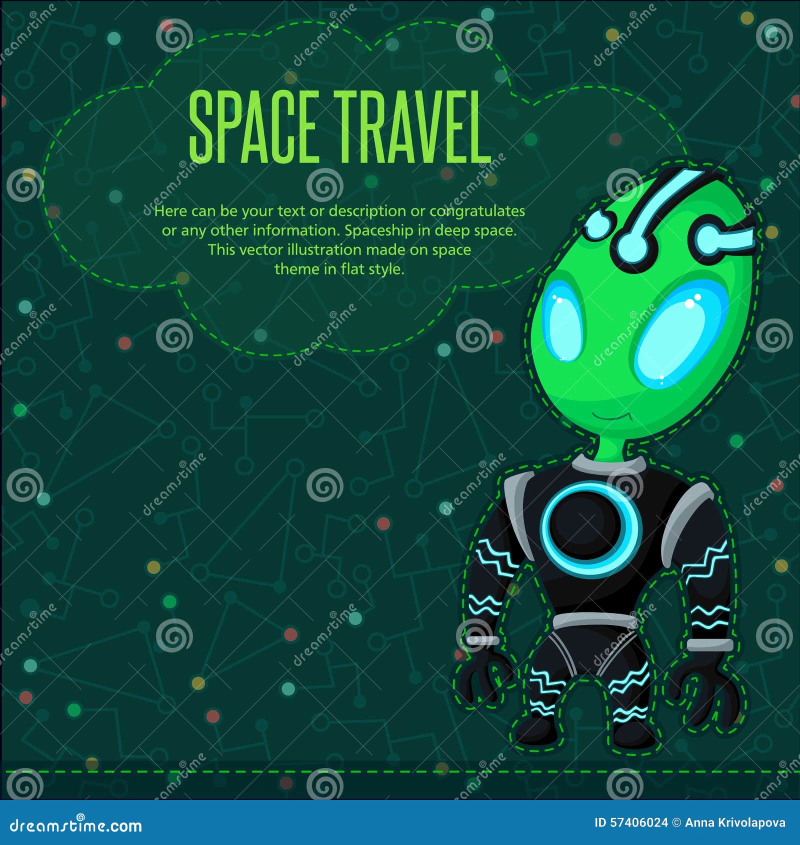 Space Travel. Vector Illustration in Style Flat Stock Vector ...