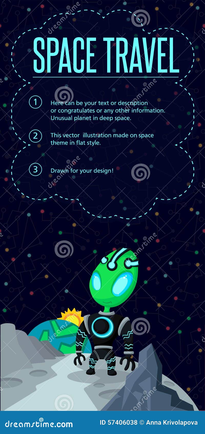 Space Travel. Vector Illustration in Style Flat Stock Vector ...