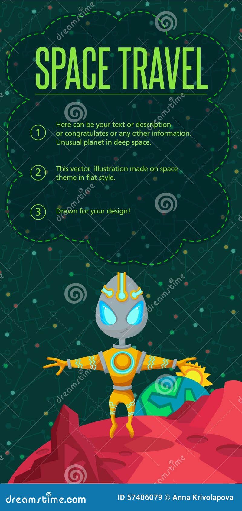 Space Travel. Vector Illustration in Style Flat Stock Vector ...