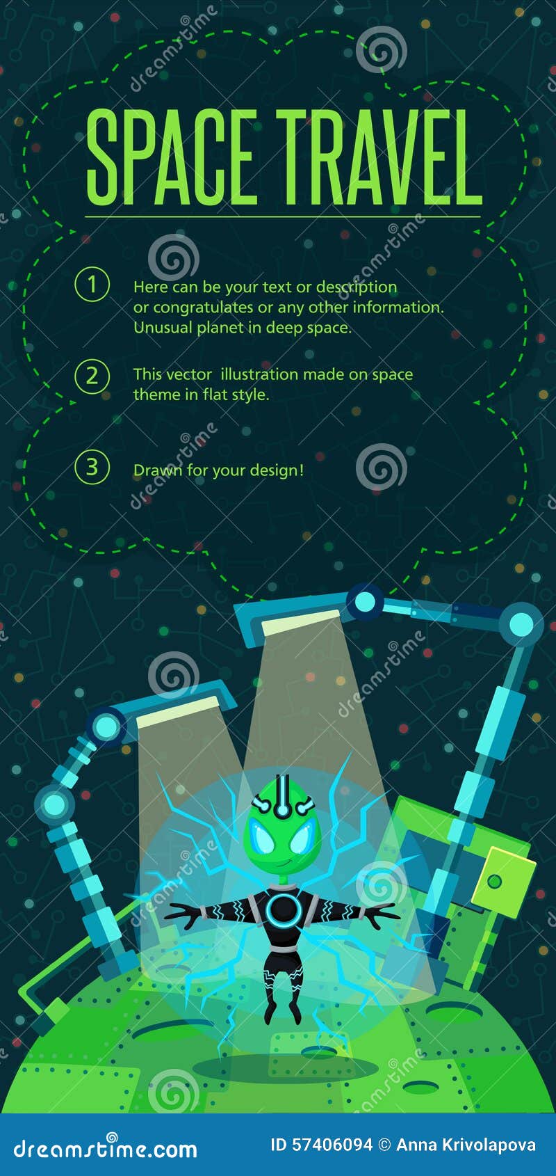 Space Travel. Vector Illustration in Style Flat Stock Vector ...