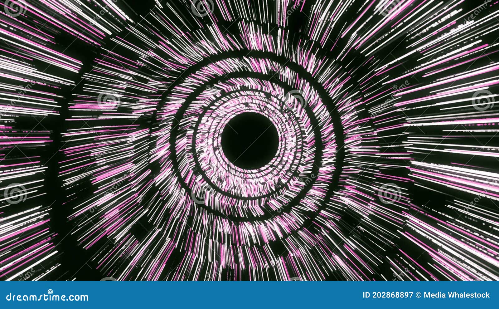 Space Travelling through a Wormhole with the Speed of Light. Animation. Flying through an ...