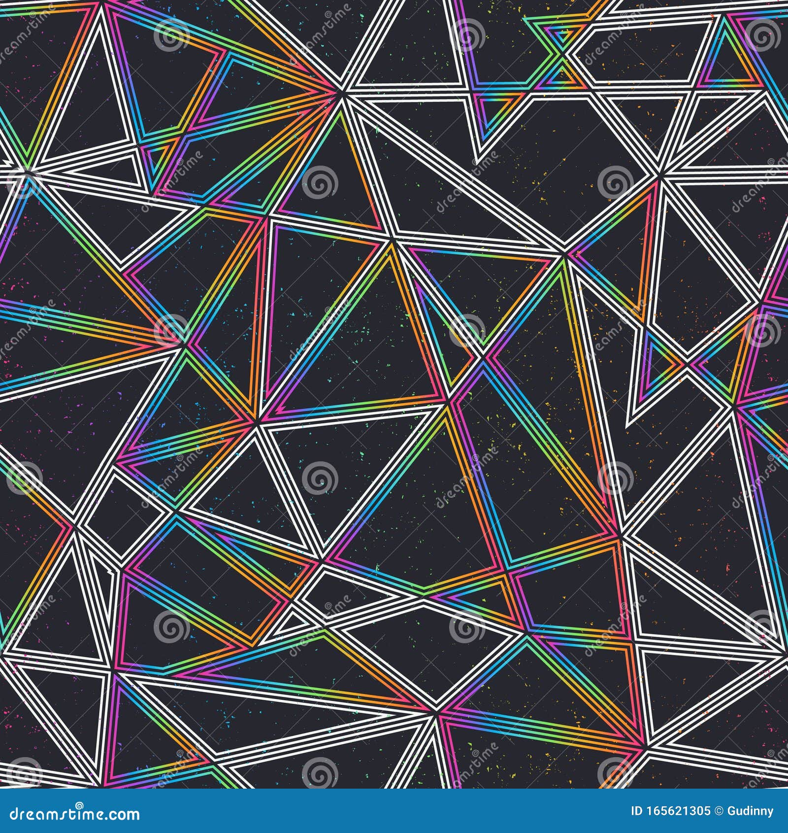 Space Triangle Seamless Pattern with Grunge Effect Stock Vector ...