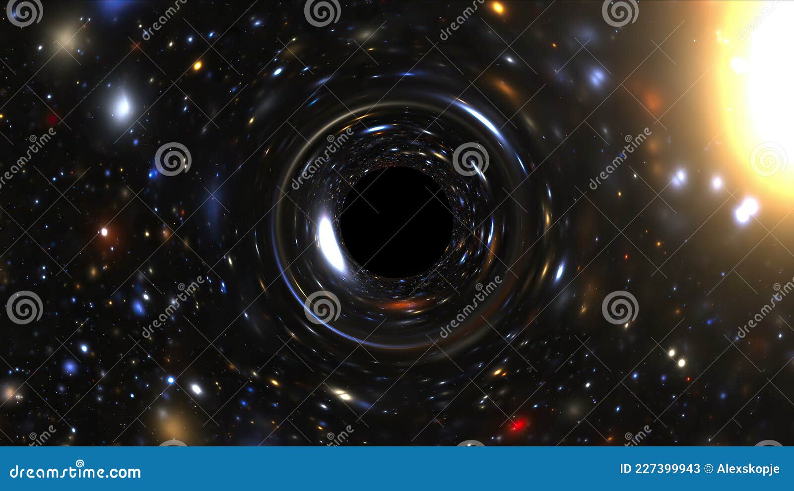 Space Tunnel with Galaxy and Nebulae Simulation Stock Illustration ...